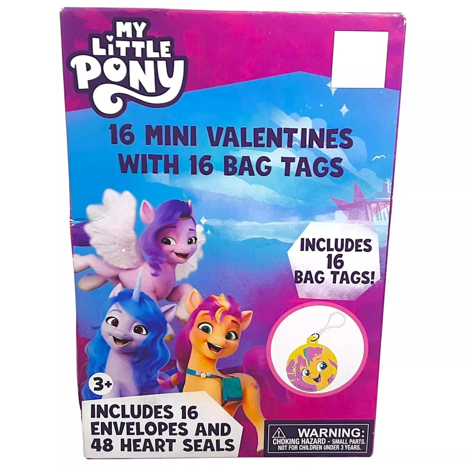 My Little Pony Valentine Kiddie Cards with Bonus Bag Tags, Purple, Blue ...