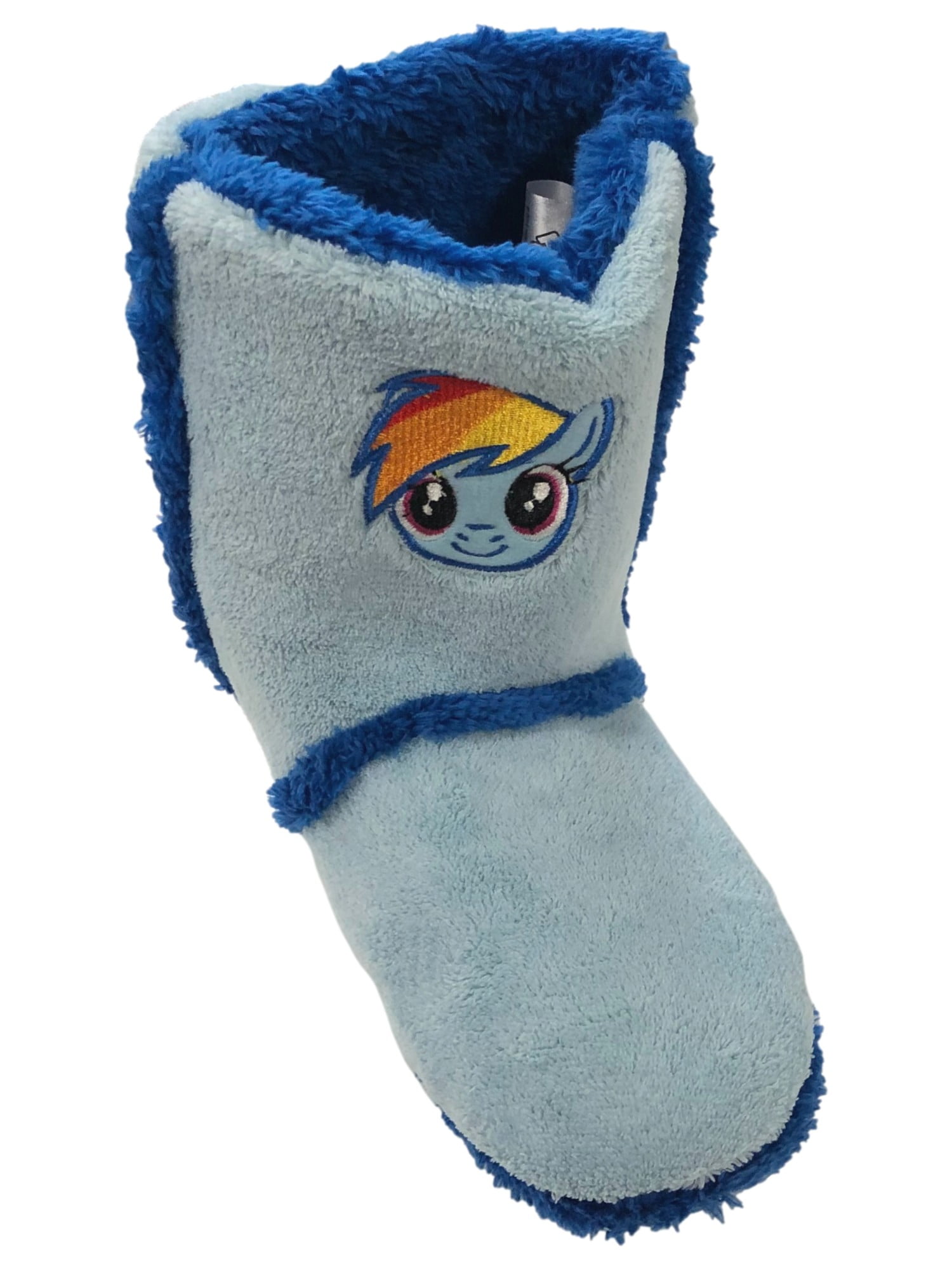 My Little Pony Womens Plush Blue Rainbow Dash Bootie Slippers Boots ...