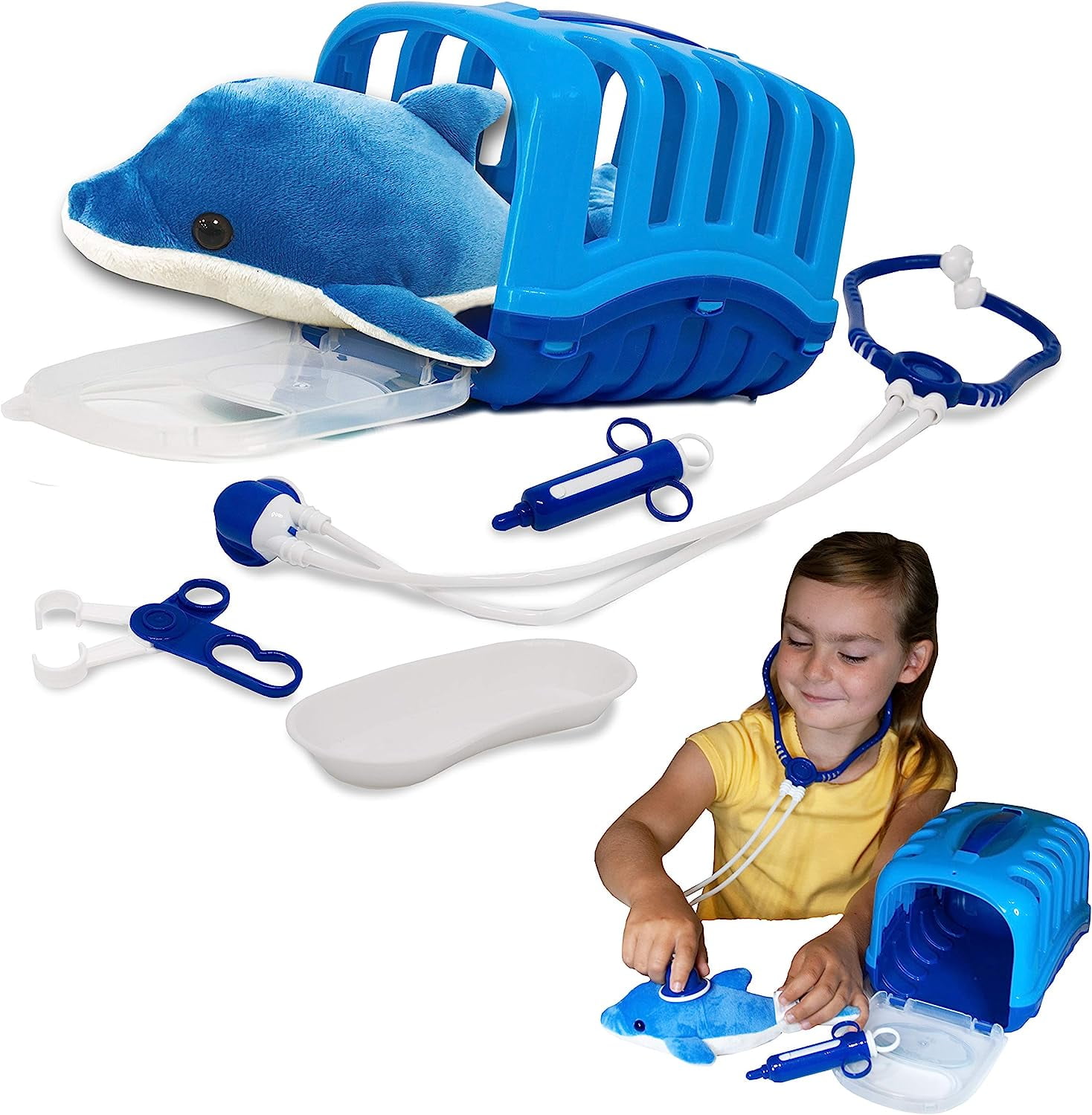 My Little Vet Basket Dolphin Toy from Deluxebase. Animal Doctor Kit for ...