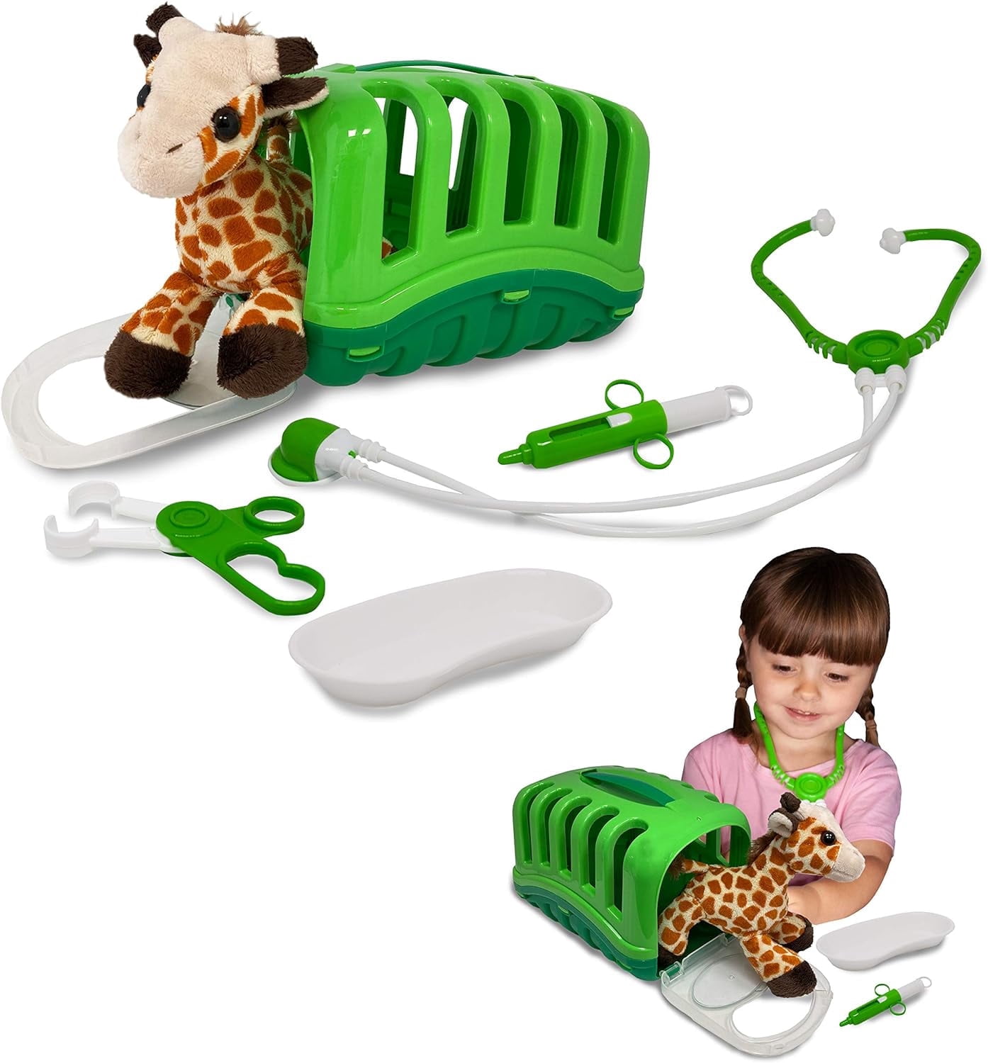 My Little Vet Basket – Giraffe Toy Vet Kit by Deluxebase. Pretend Play ...