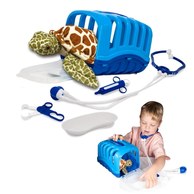 Deluxebase My Little Vet Basket Sea Turtle Toy. Kids Pretend Play ...