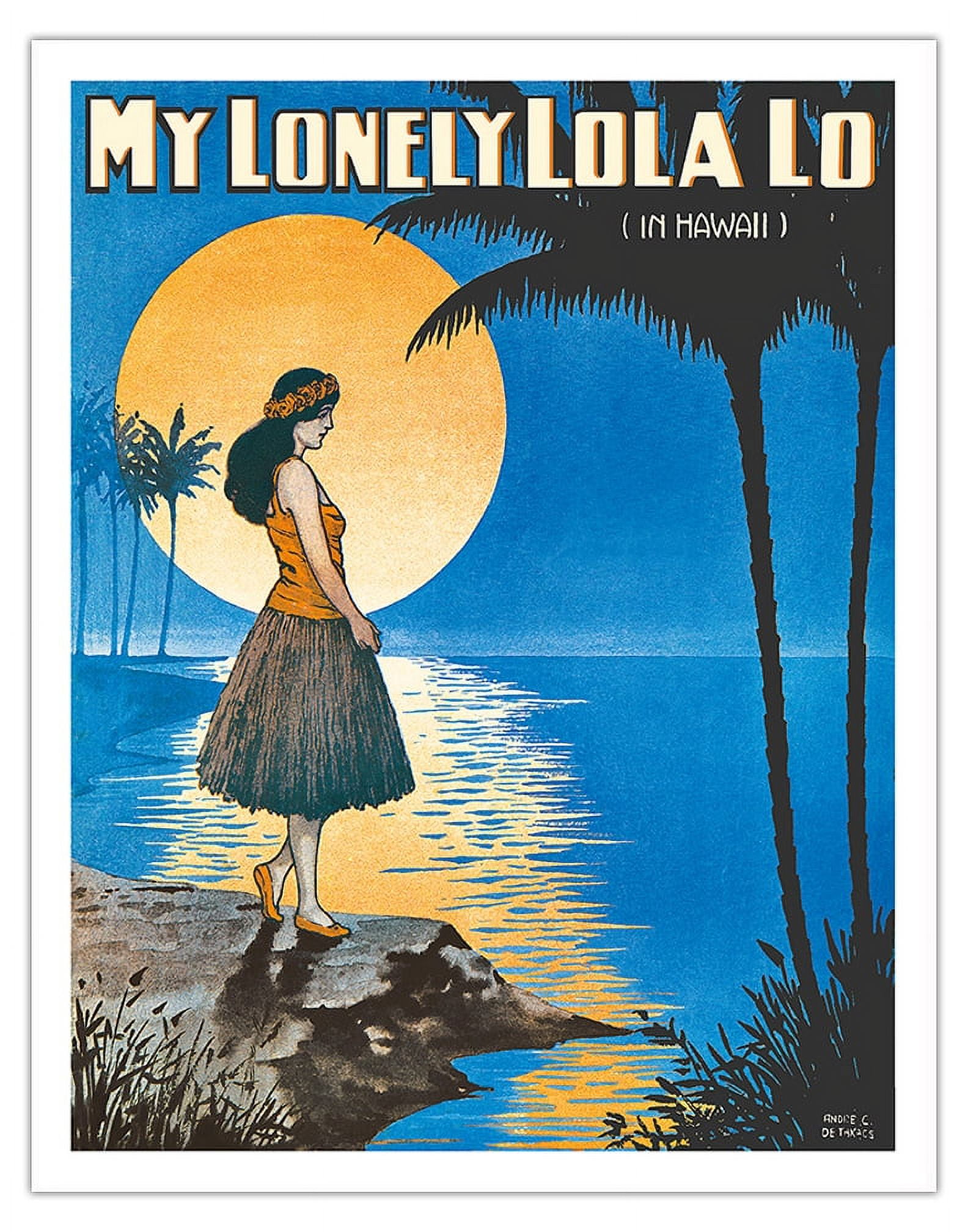 My Lonely Lola Lo (in Hawaii) - Hula Girl - Joe Morris Music Co. - Vintage Hawaiian Sheet Music ...