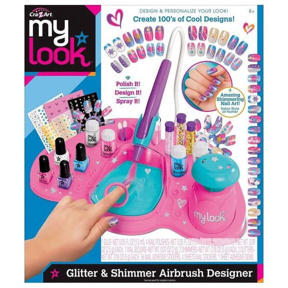 My Look Glitter & Shimmer Designer Nail Art Kit, Glam Polish for Teens ...