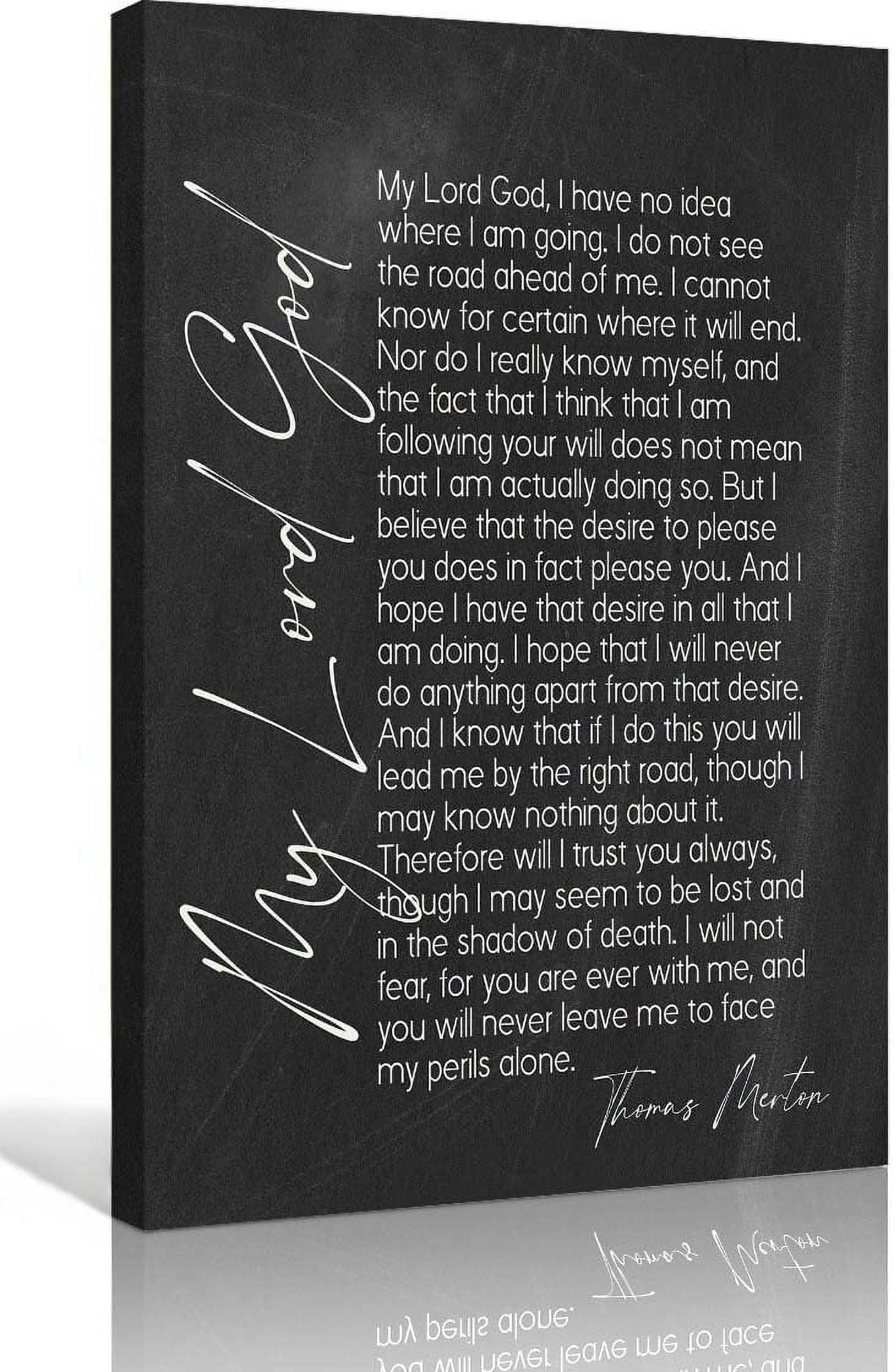 My Lord God Quotes Wall Art Thomas Merton's Prayer Poster Decorations ...