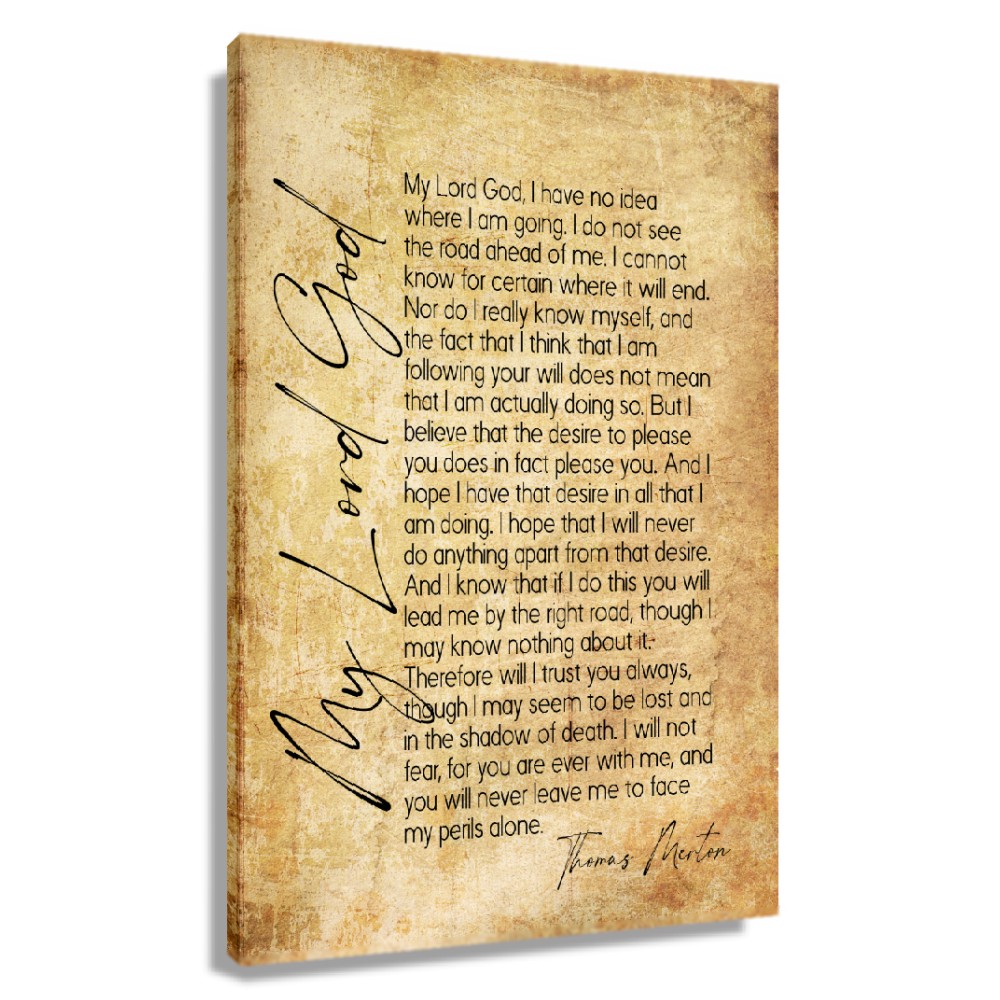 My Lord God Quotes Wall Art Thomas Merton's Prayer Poster Kitchen ...