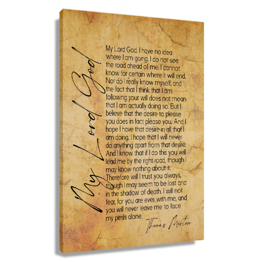 My Lord God Quotes Wall Art Thomas Merton's Prayer Poster Pictures ...