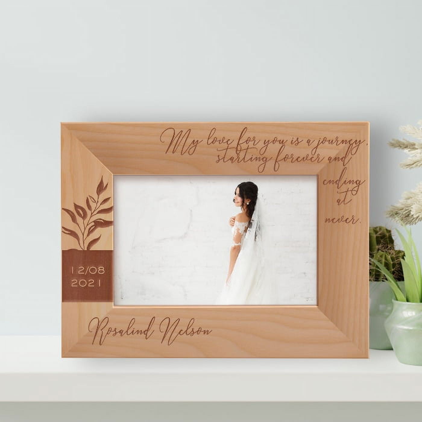 My Love For You Is A Journey Personalized Wooden Frame-6" x 4" Brown ...
