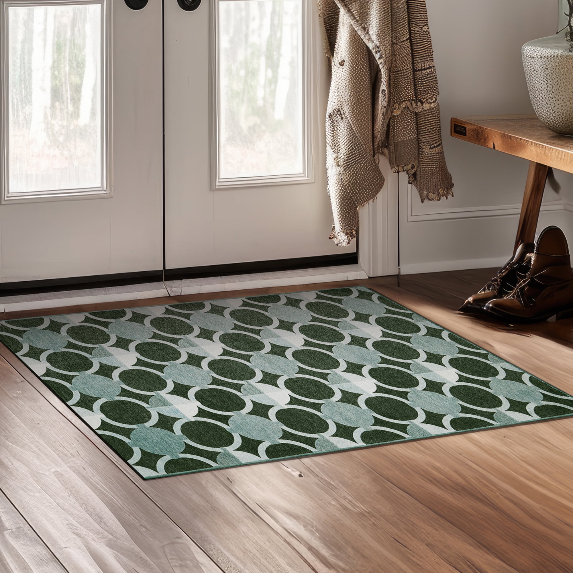 My Magic Carpet Machine Washable Dula Dark Sage Green 3x5 Area Rug ...