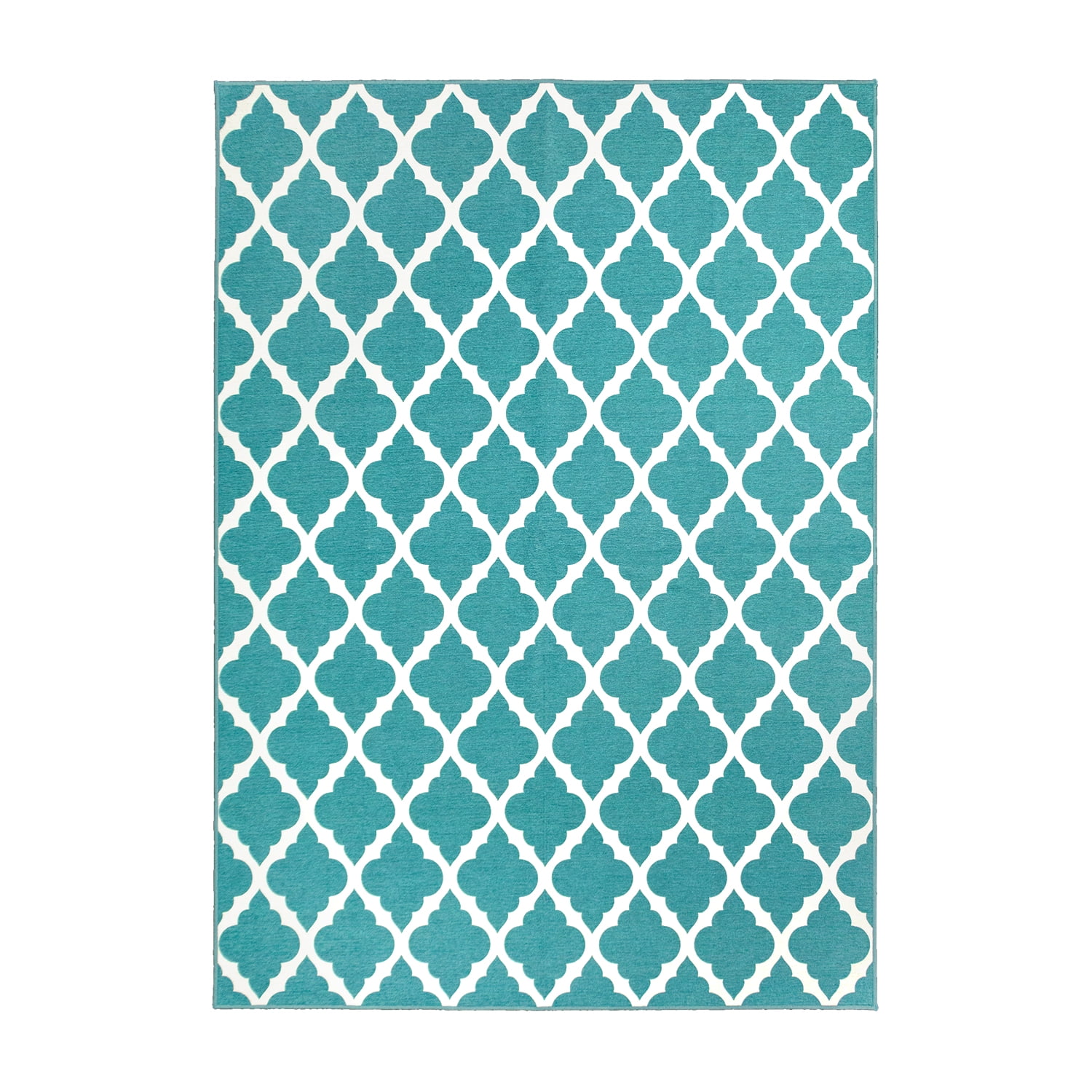 My Magic Carpet Machine Washable Area Rug Moroccan Geometric Teal 5X7 ...