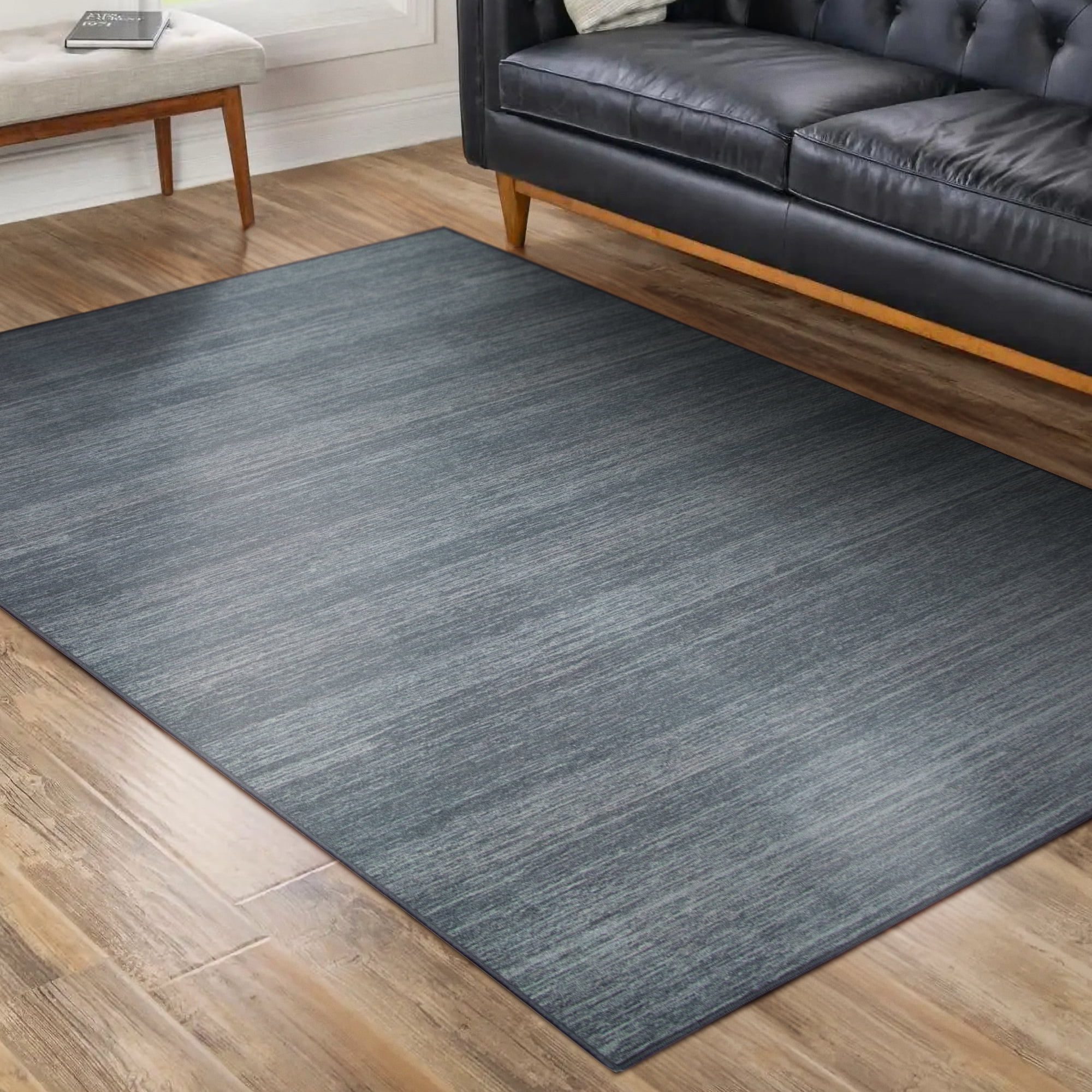 My Magic Carpet Machine Washable Solid Grey 5x7 Area Rug - Non-Slip ...