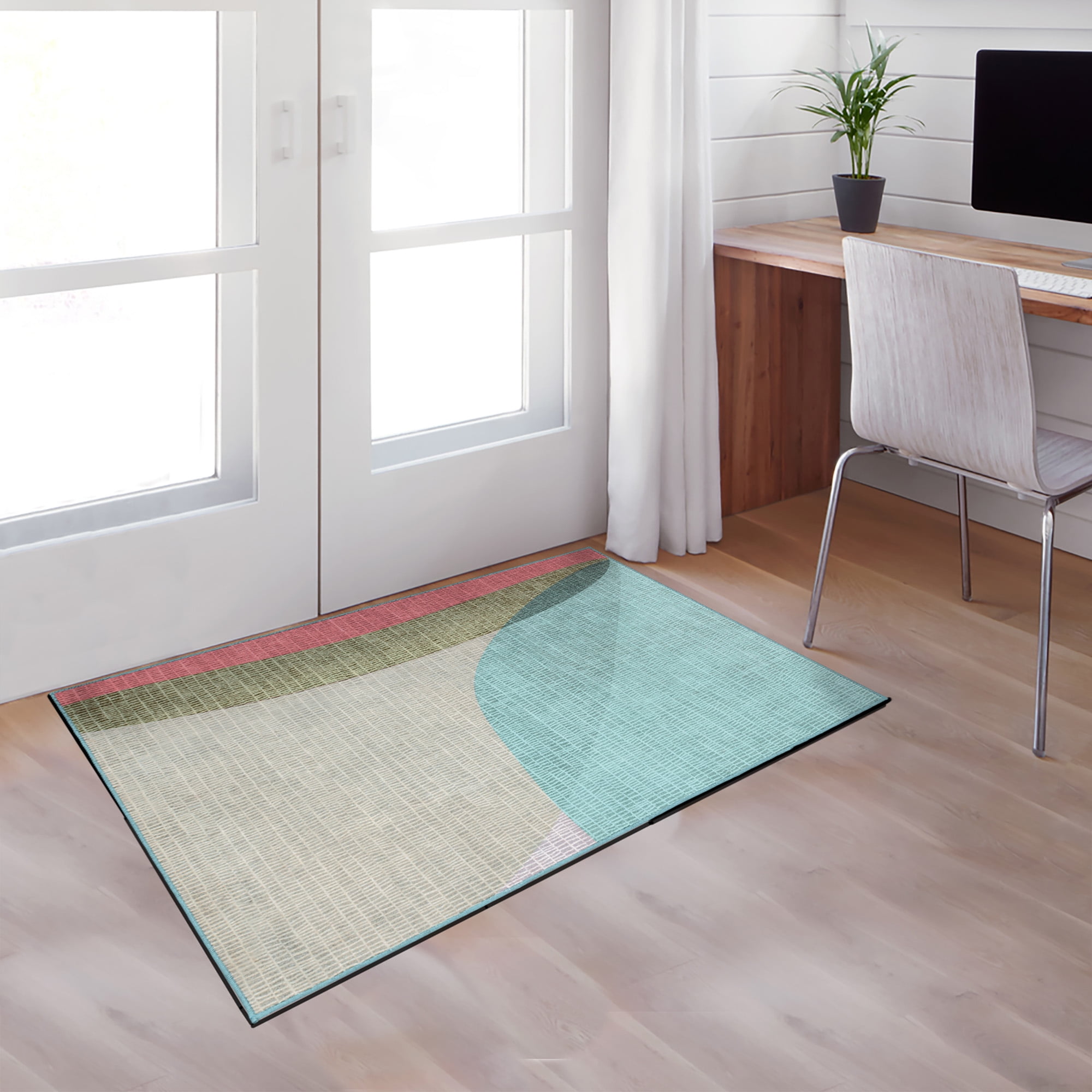 My Magic Carpet Machine Washable Cove Green 3x5 Area Rug - Non-Slip ...