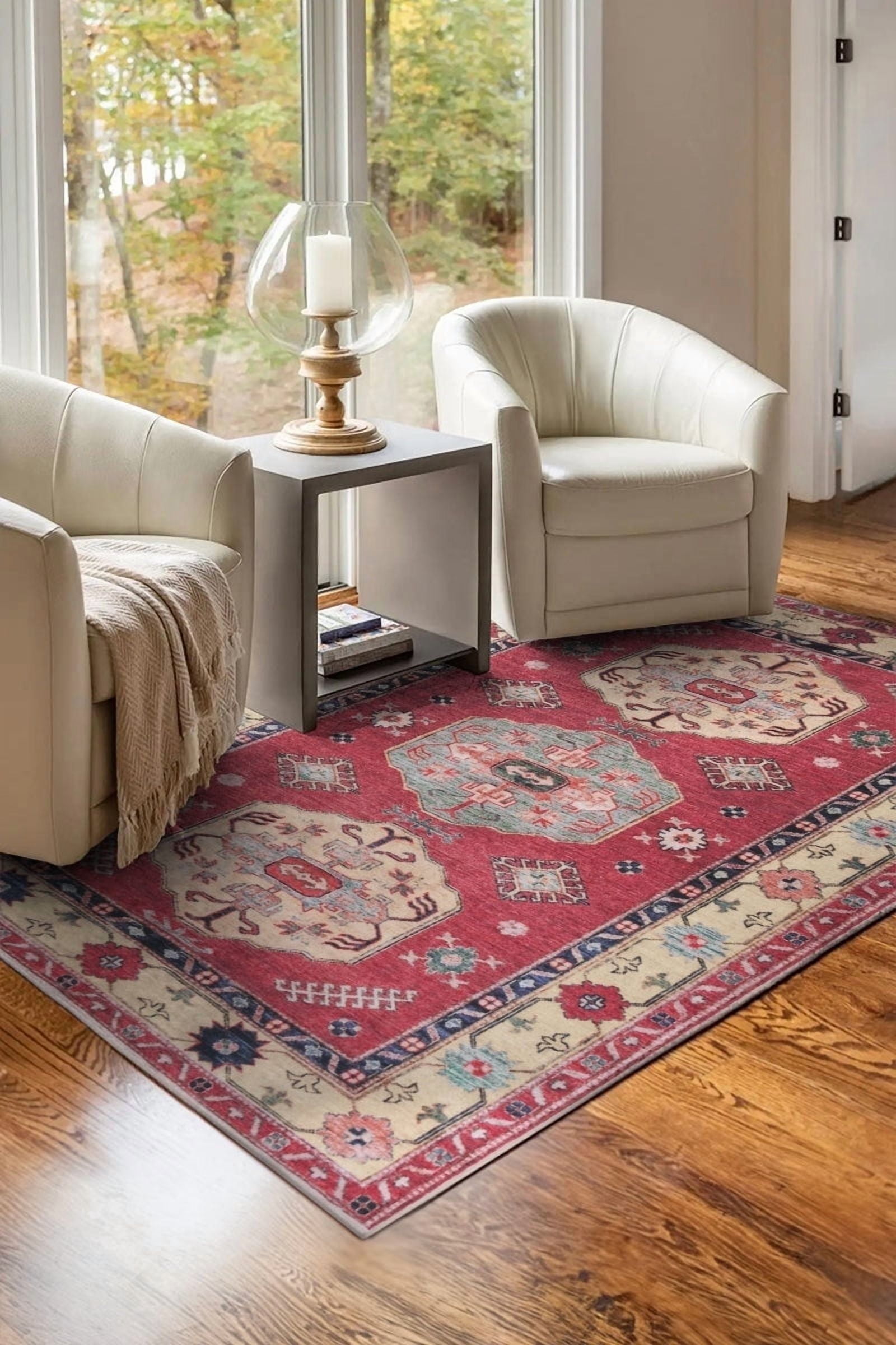 My Magic Carpet 5'x7' Machine Washable Non-Slip Dining Living Room Area ...