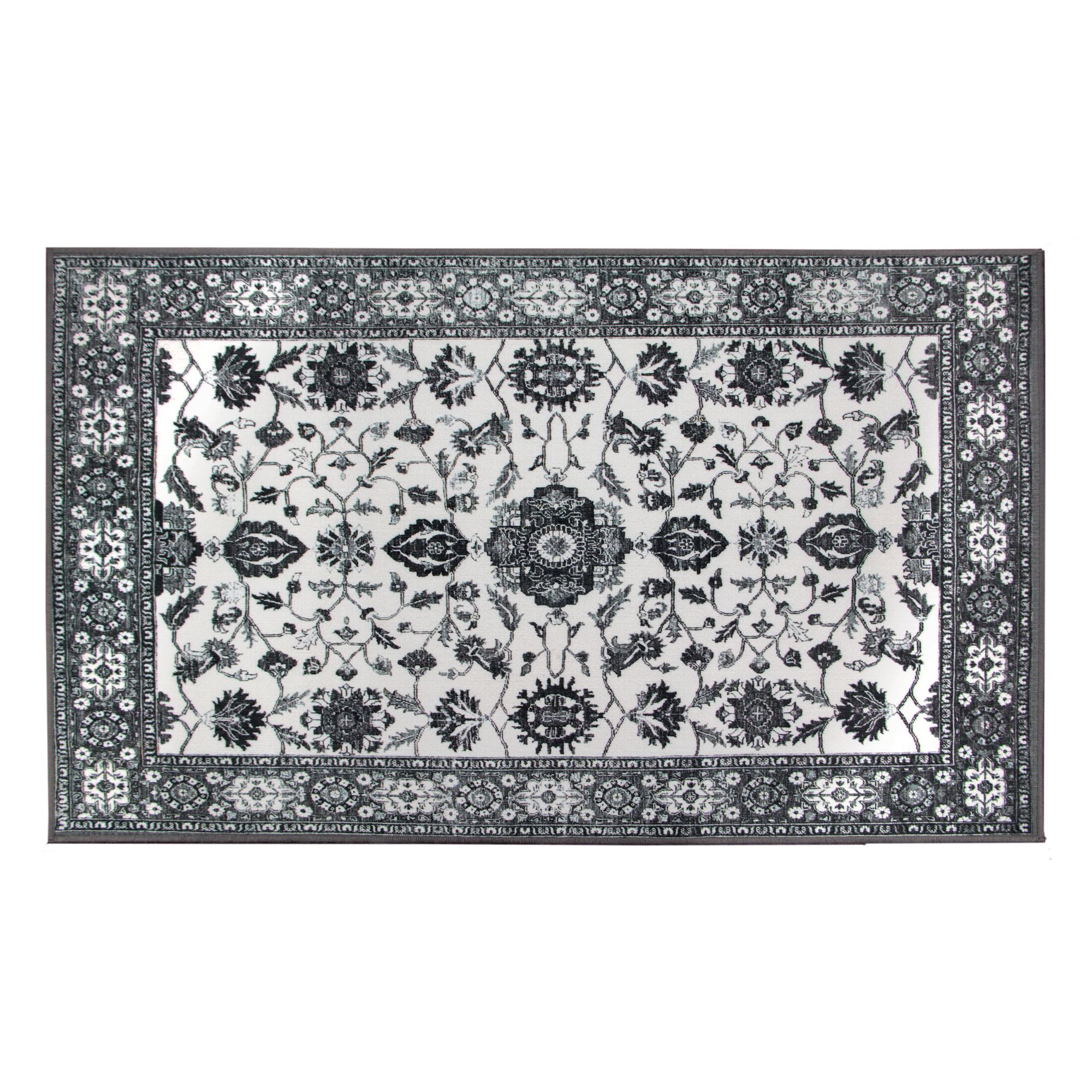 My Magic Carpet Machine Washable Ramage Grey 3x5 Area Rug - Non-Slip ...