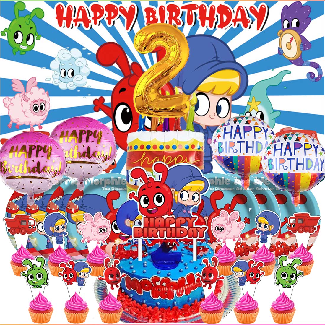 My Magic Pet Morphle 2nd Tableware Balloons Cake Toppers Backdrop ...