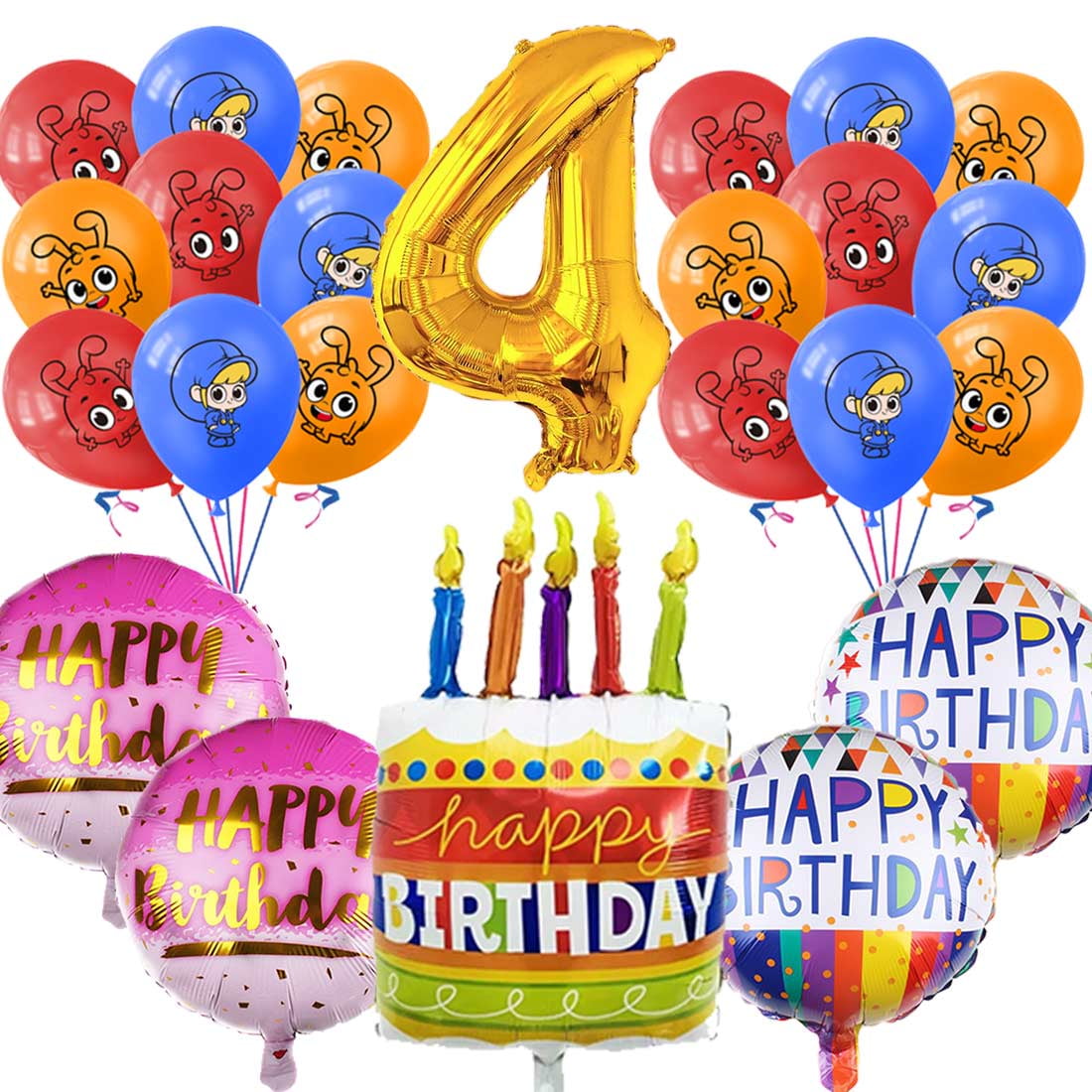 My Magic Pet Morphle Balloons Party Supplies 4th Big Number Decorations ...