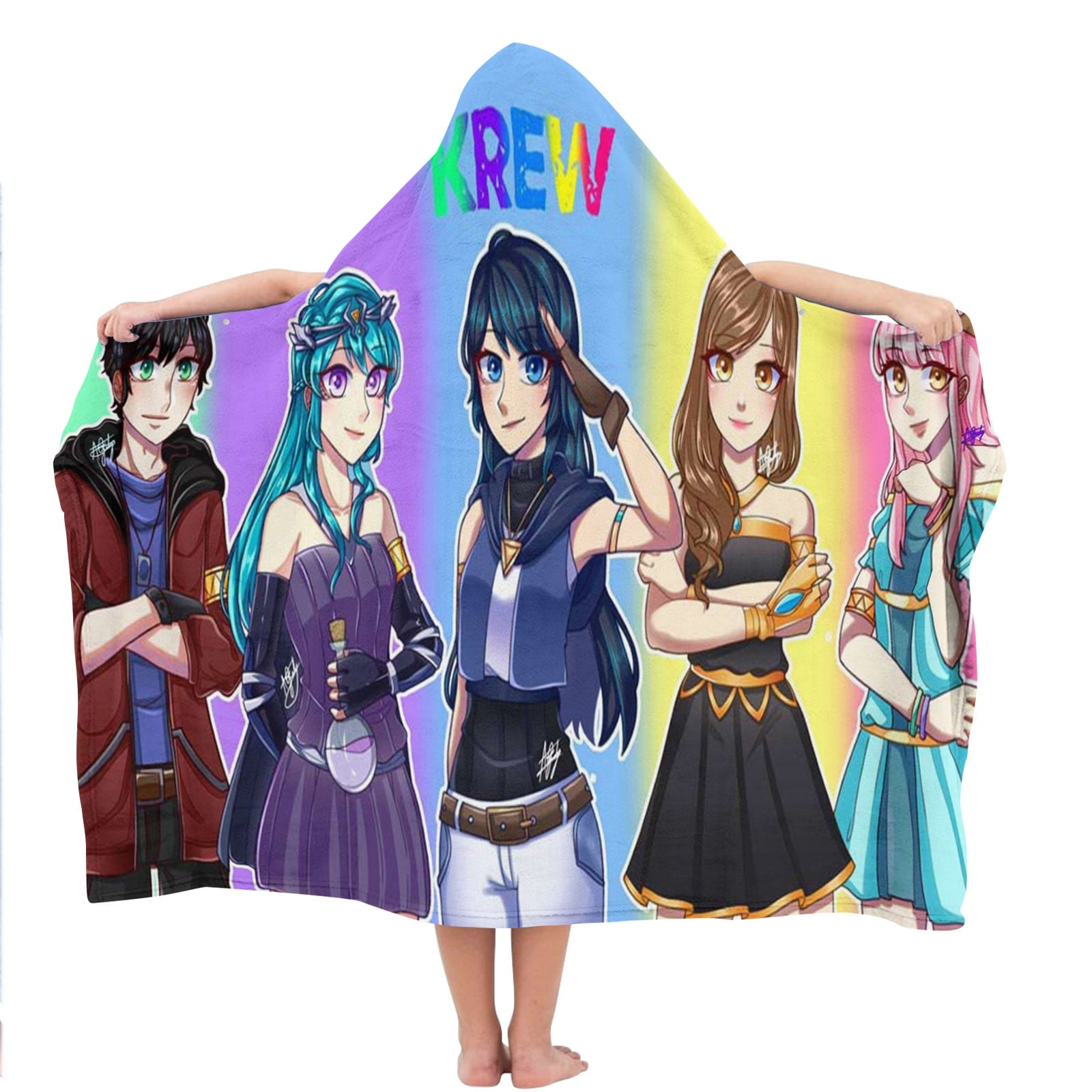 Funneh Krew Hooded Kids Beach Towels Microfiber Bath Hat Toddler Swim ...