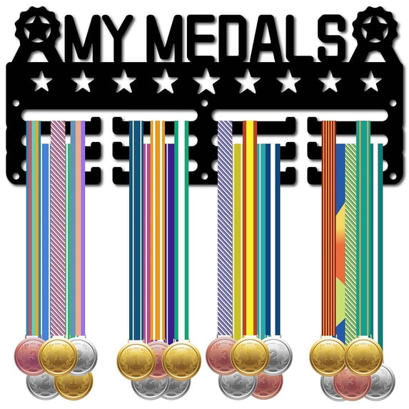 My Medal Hanger Display Medals Holder Rack Black Metal Iron Small Shelf ...