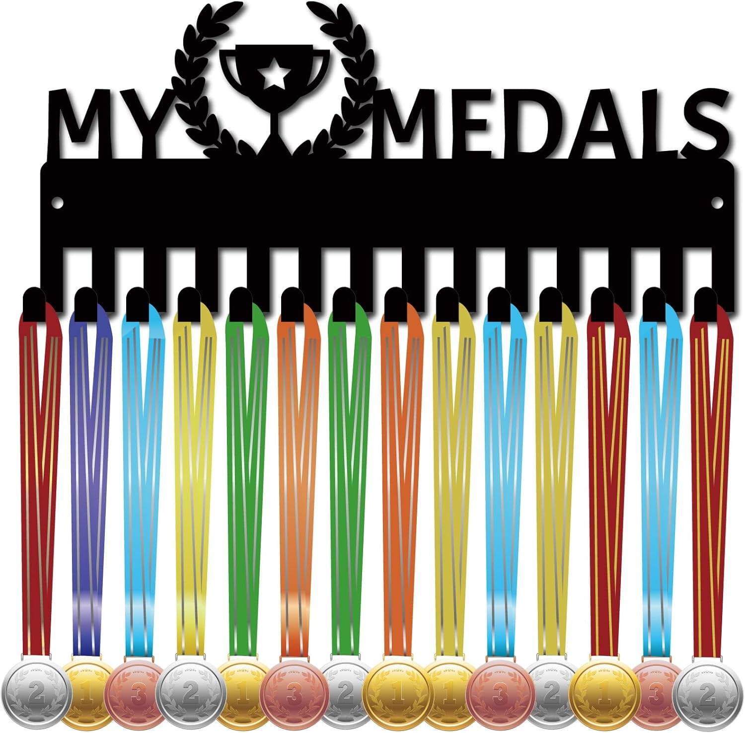 My Medals Holder Display Hanger Metal Medal Rack Organizer Iron Trophy ...
