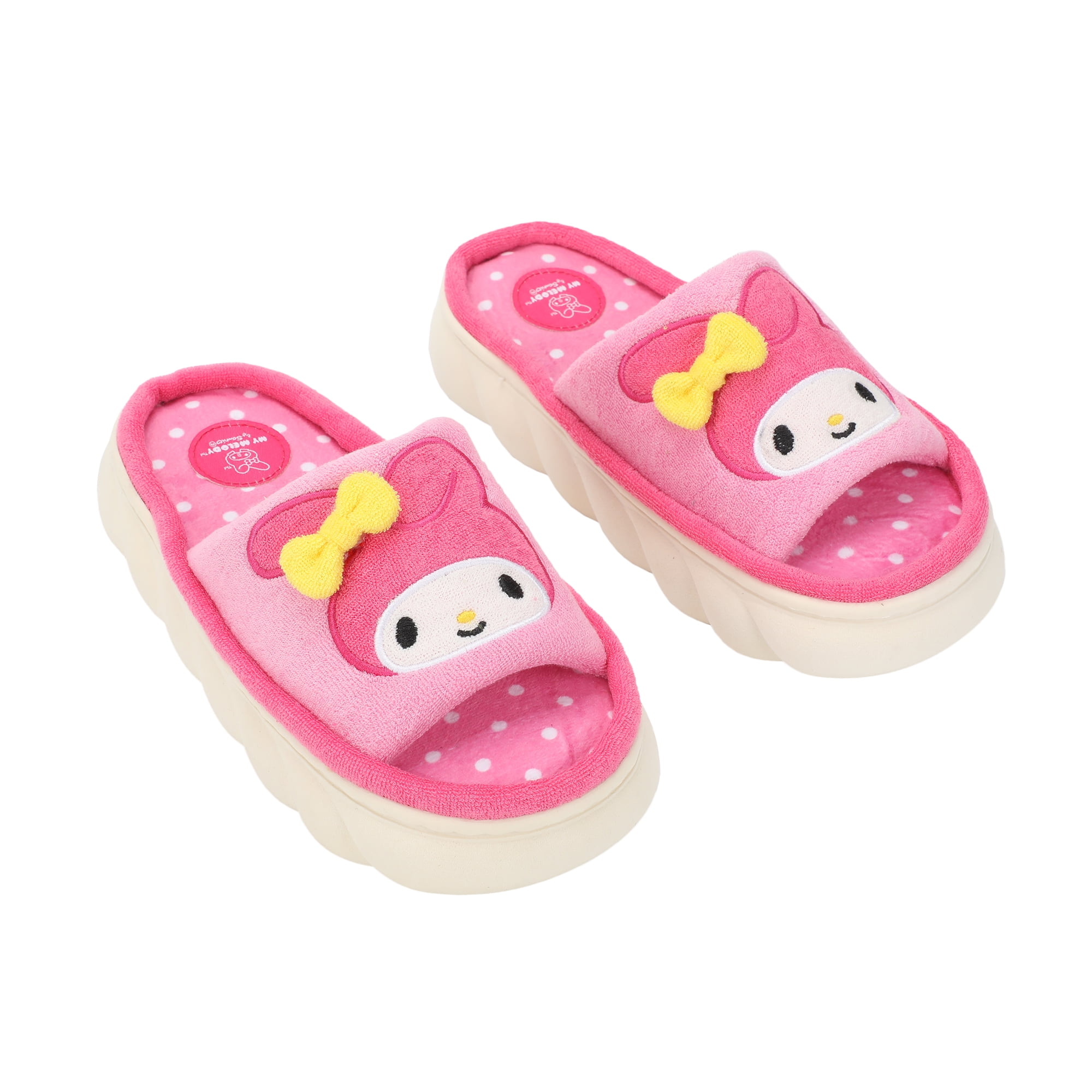 My Melody 3D Character Face Art Women's Pink Open-Toed Slide Slippers ...