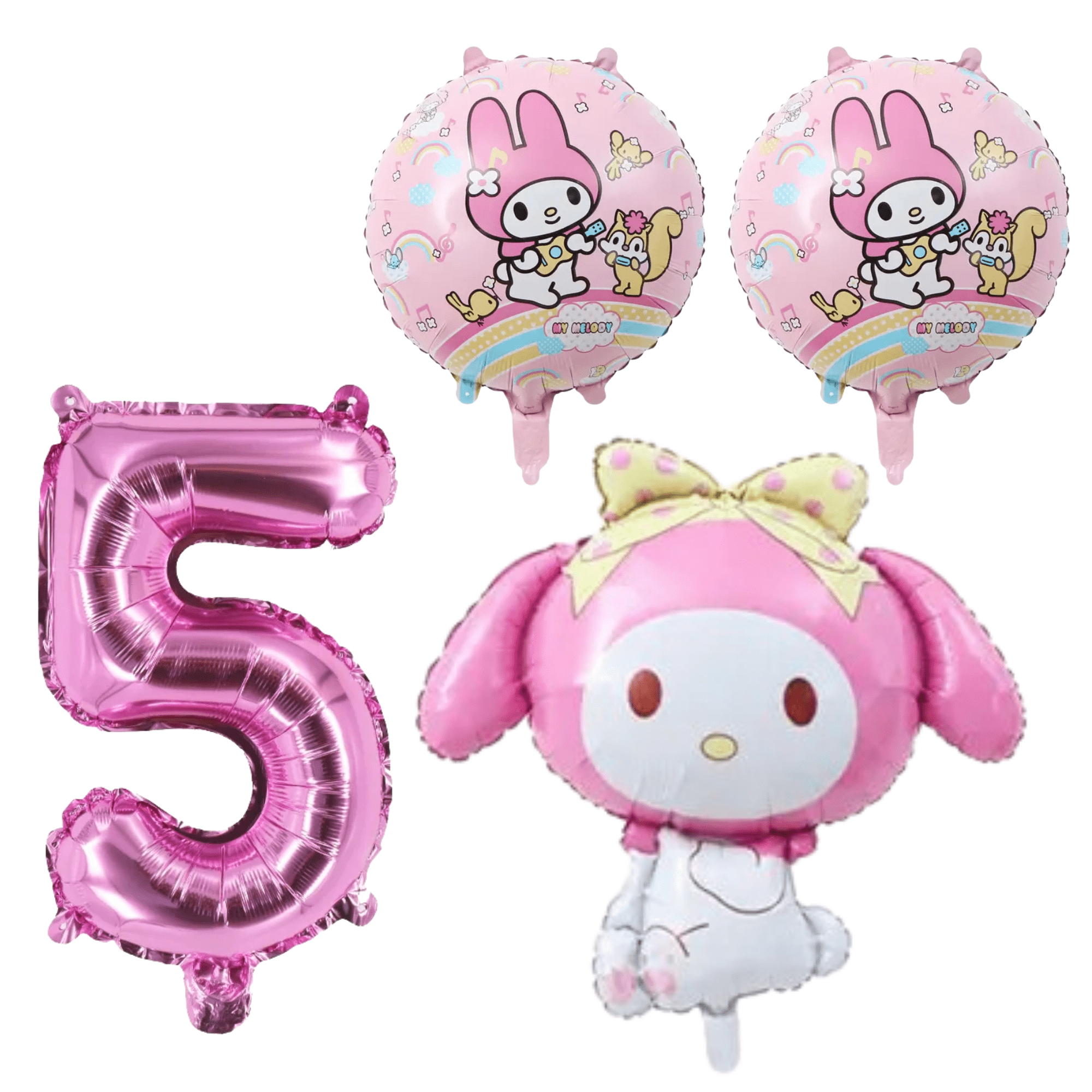 My Melody 5th Birthday Party Balloons Pink Foil Set balloons - Walmart.com