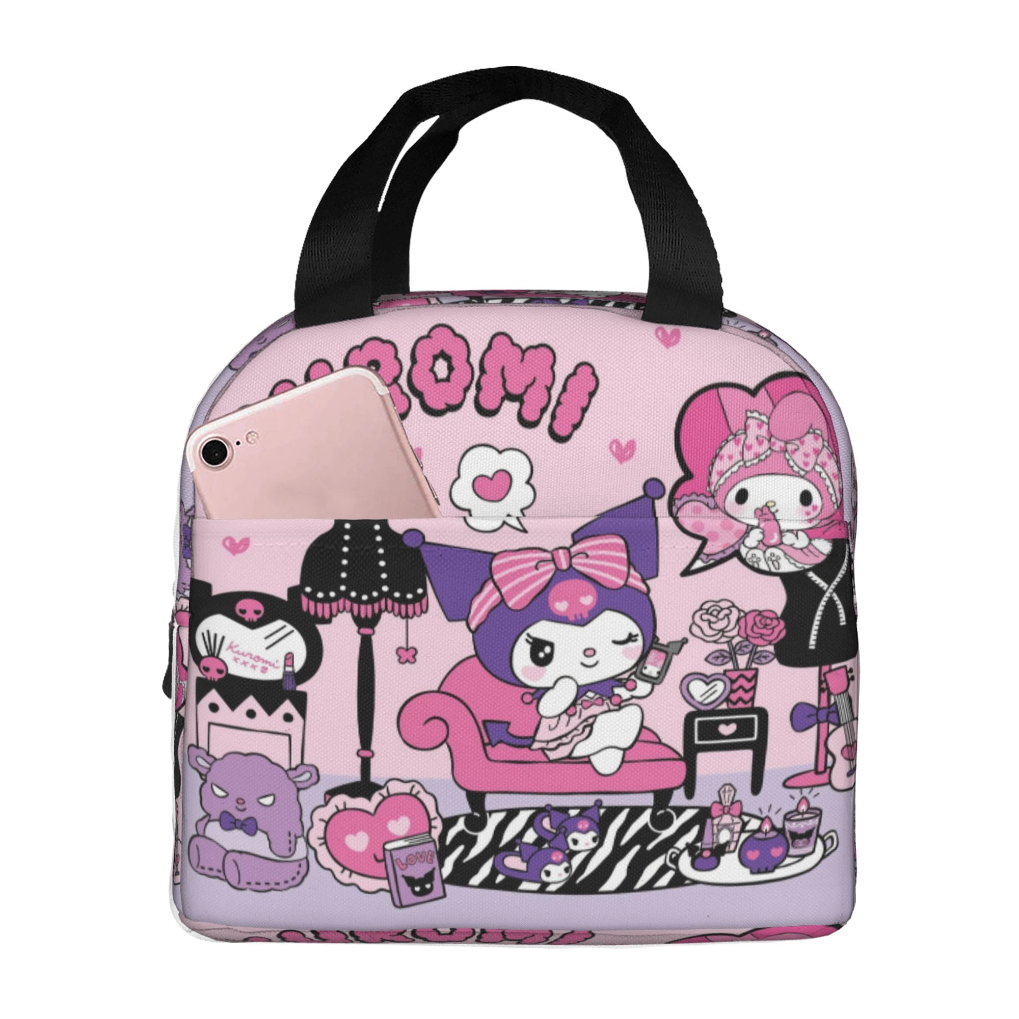 My Melody And Kuromi Lunch Bag Tote Bag Insulated Lunch Box Picnic Beach Fishing Work - Walmart.com
