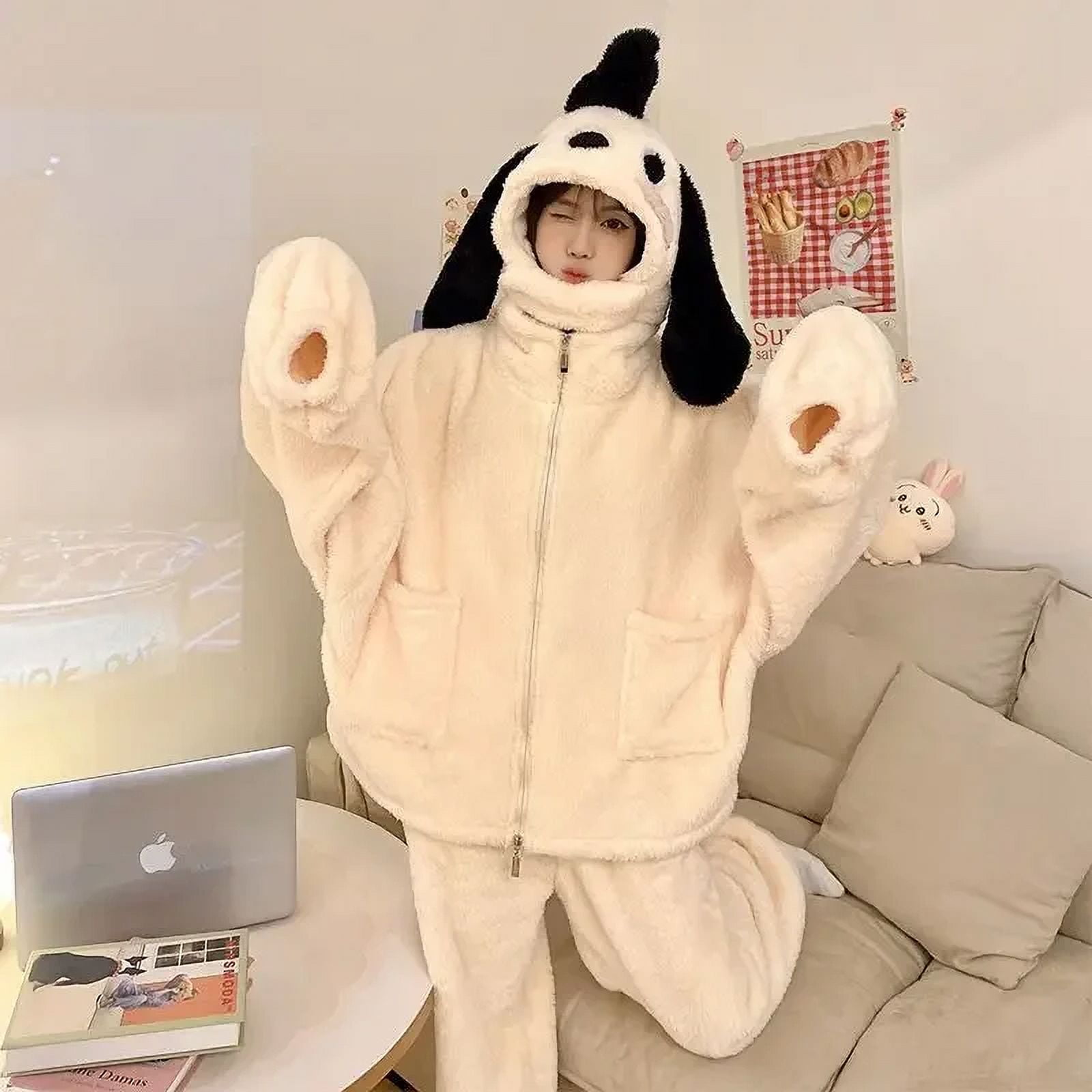 My Melody Anime Kawaii Long Sleeve Coat Pants Set Cute Cinnamoroll ...