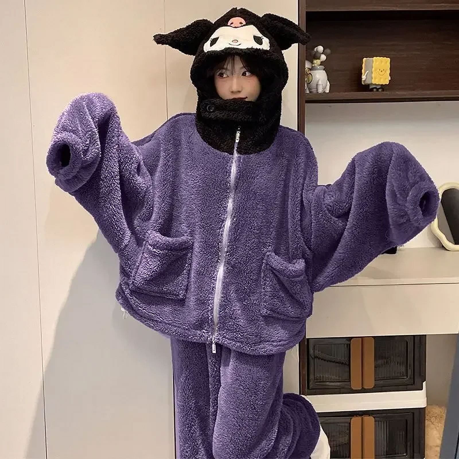 My Melody Anime Kawaii MINISO Ins Long Sleeve Coat Pants Set Cute ...