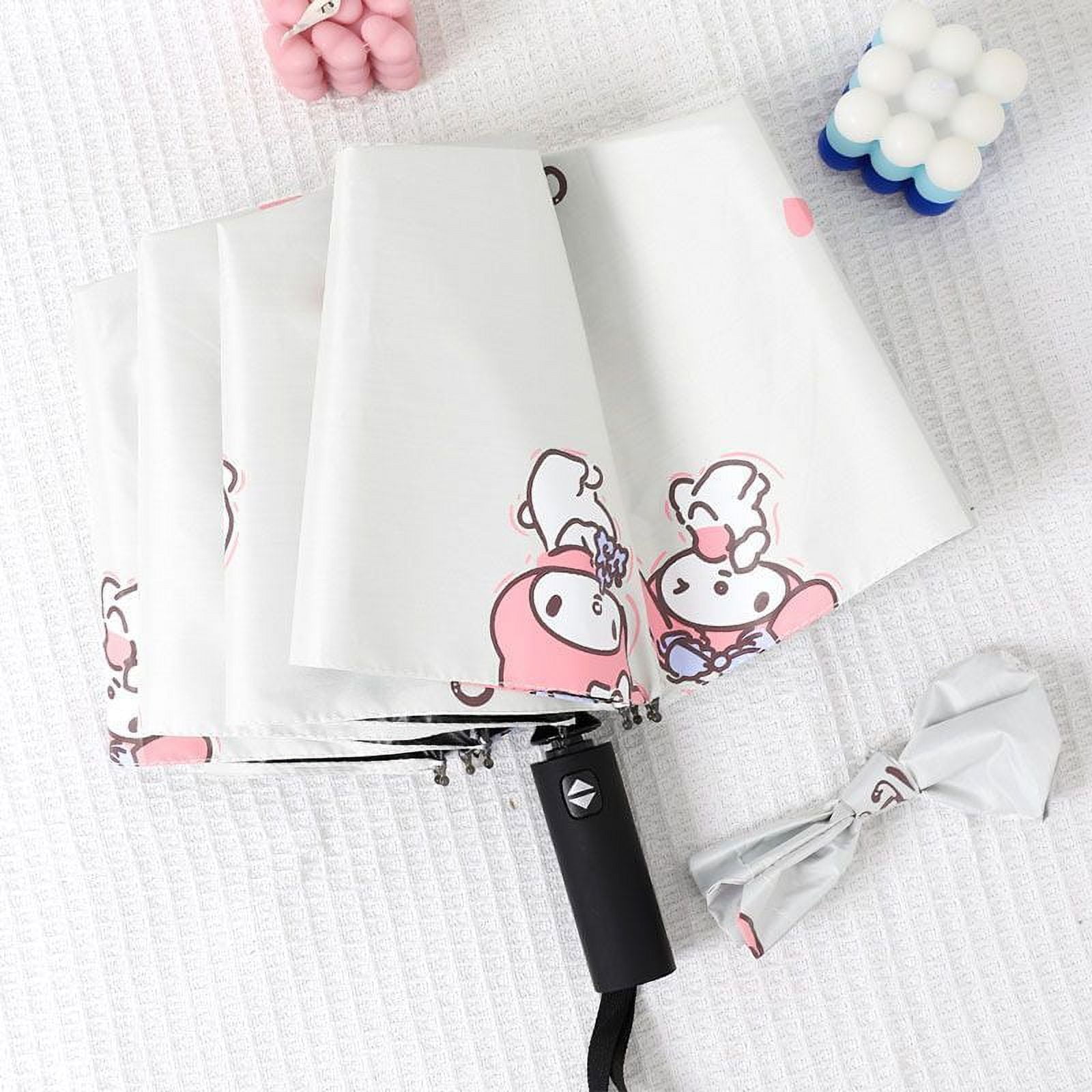My Melody Anime Kawaii Sanrio Automatic Umbrella Cute Cartoon Folding ...