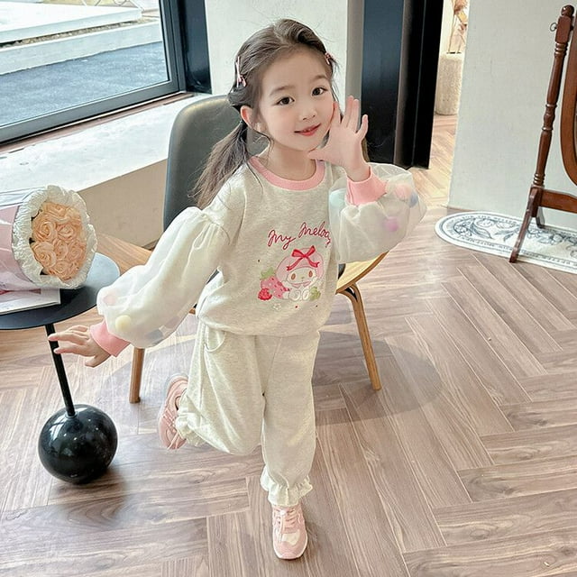 My Melody Anime Kawaii Sanrio Long Sleeve Hooded Pants Cute Cartoon Ins ...