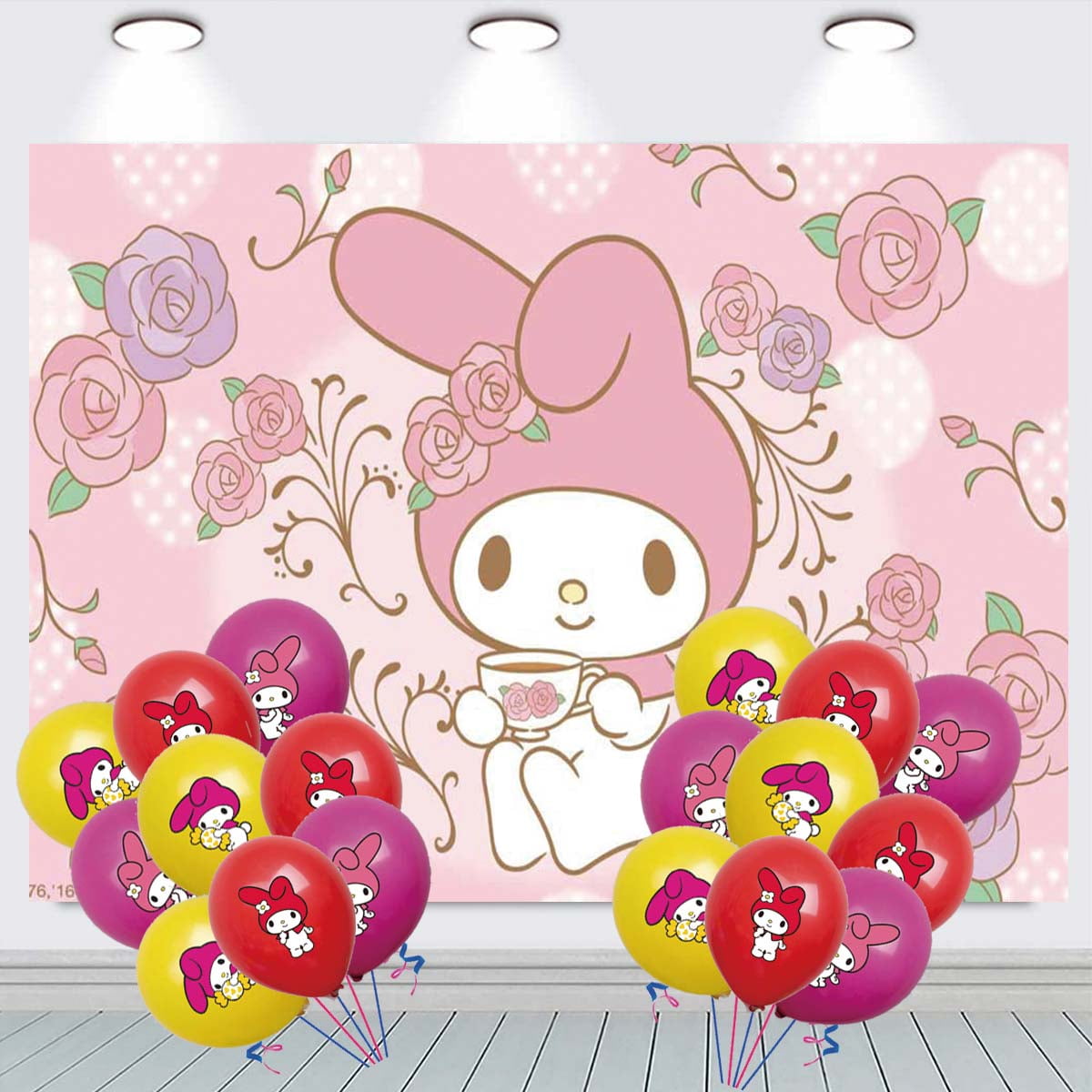 My Melody Backdrop Balloons Banner Party Decorations Taspestry Wall ...
