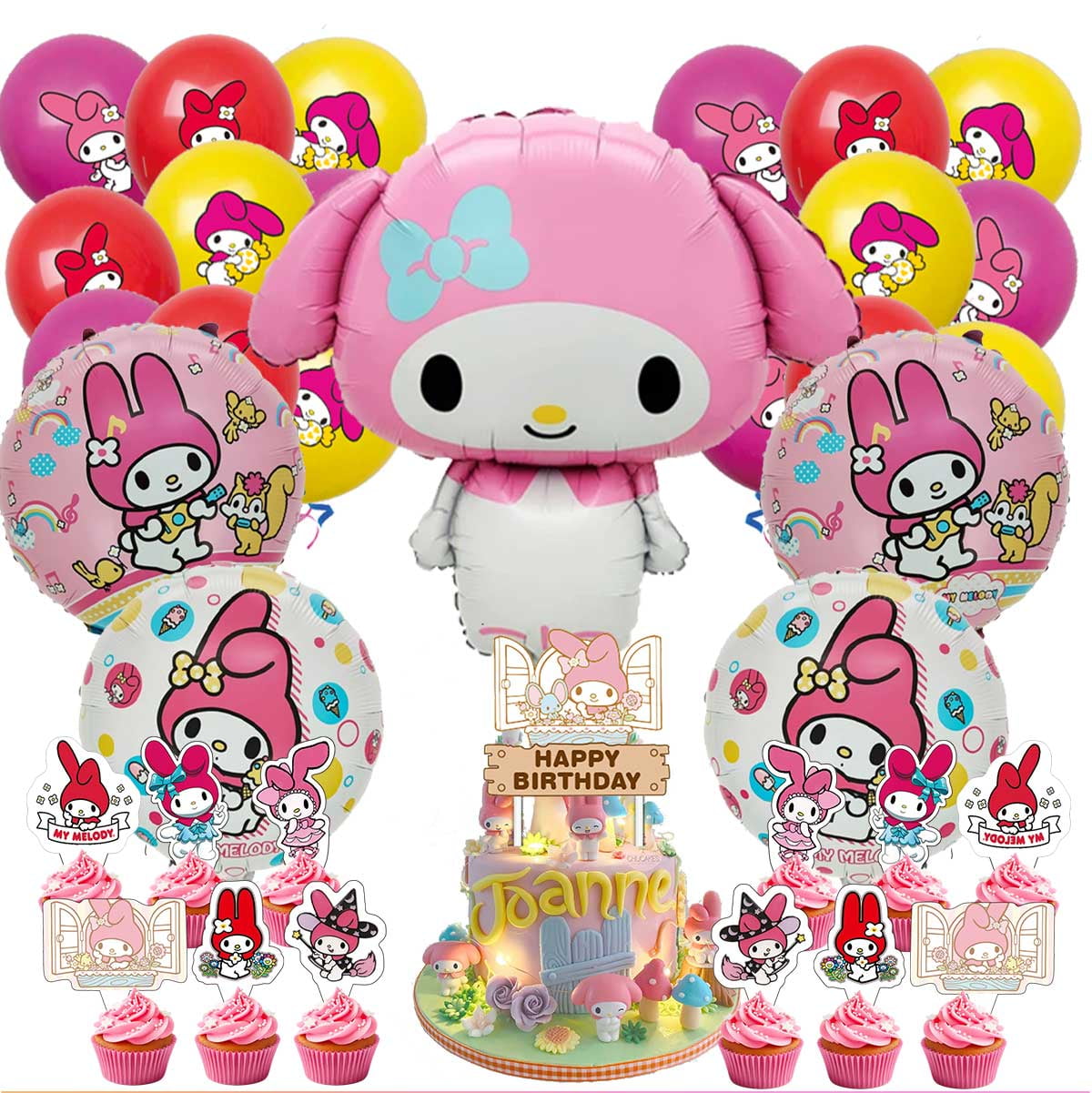My Melody Balloons Cake Topper Party Supplies Birthday Set Decorations ...