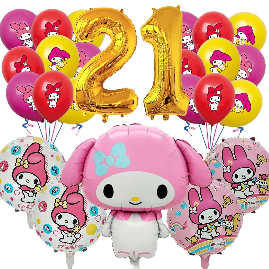 My Melody Balloons Party Supplies 21th Big Number Decorations Decor Kit ...