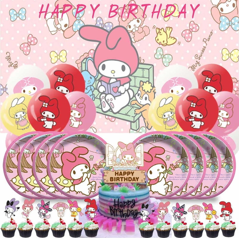 My Melody Balloons Tableware Party Supplies Decor Birthday Cake Topper ...