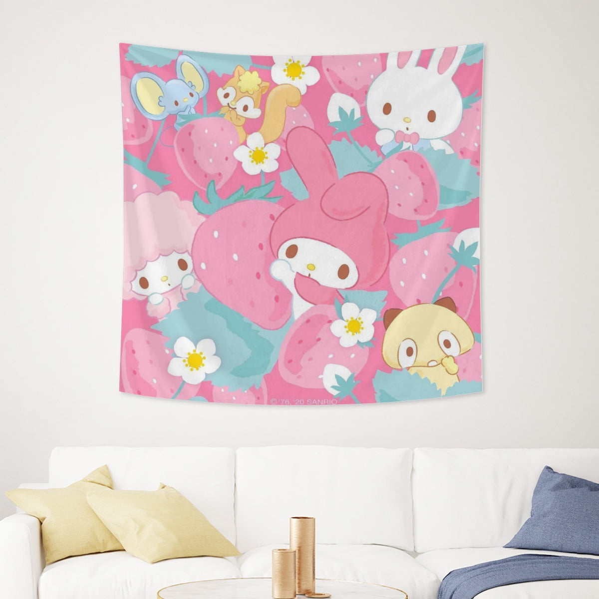 My Melody Bedroom Tapestry Cute Tapestry Wall Hanging for Living Room ...