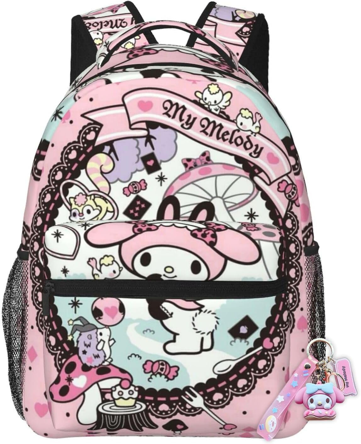 My Melody Bunny Backpack Women Casual Pink Backpack Cartoon My Melody ...