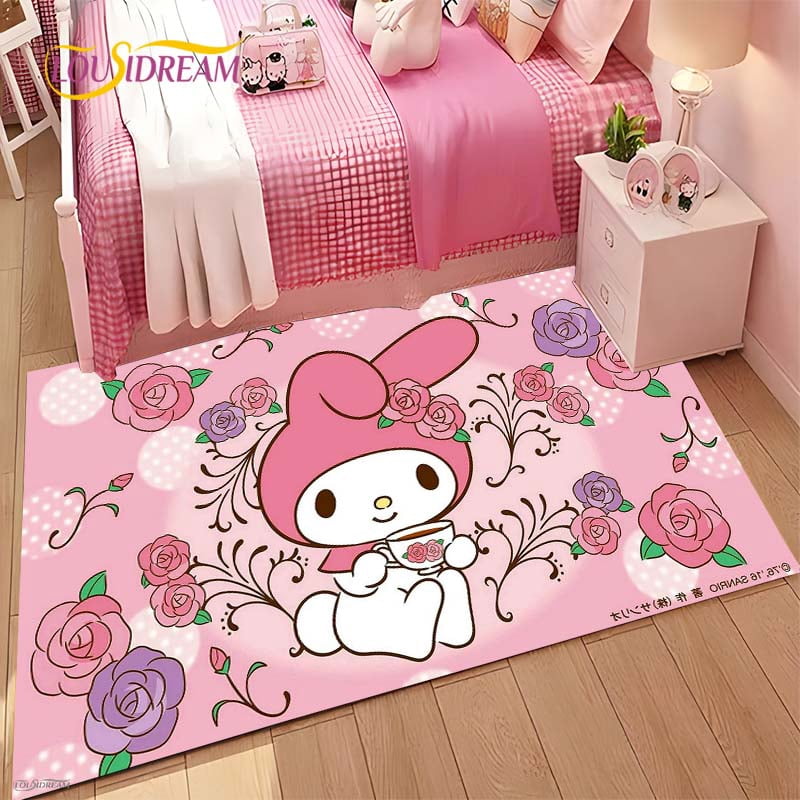 My Melody Cartoon Carpet for Living Room Bedroom Rug Kitchen Door ...