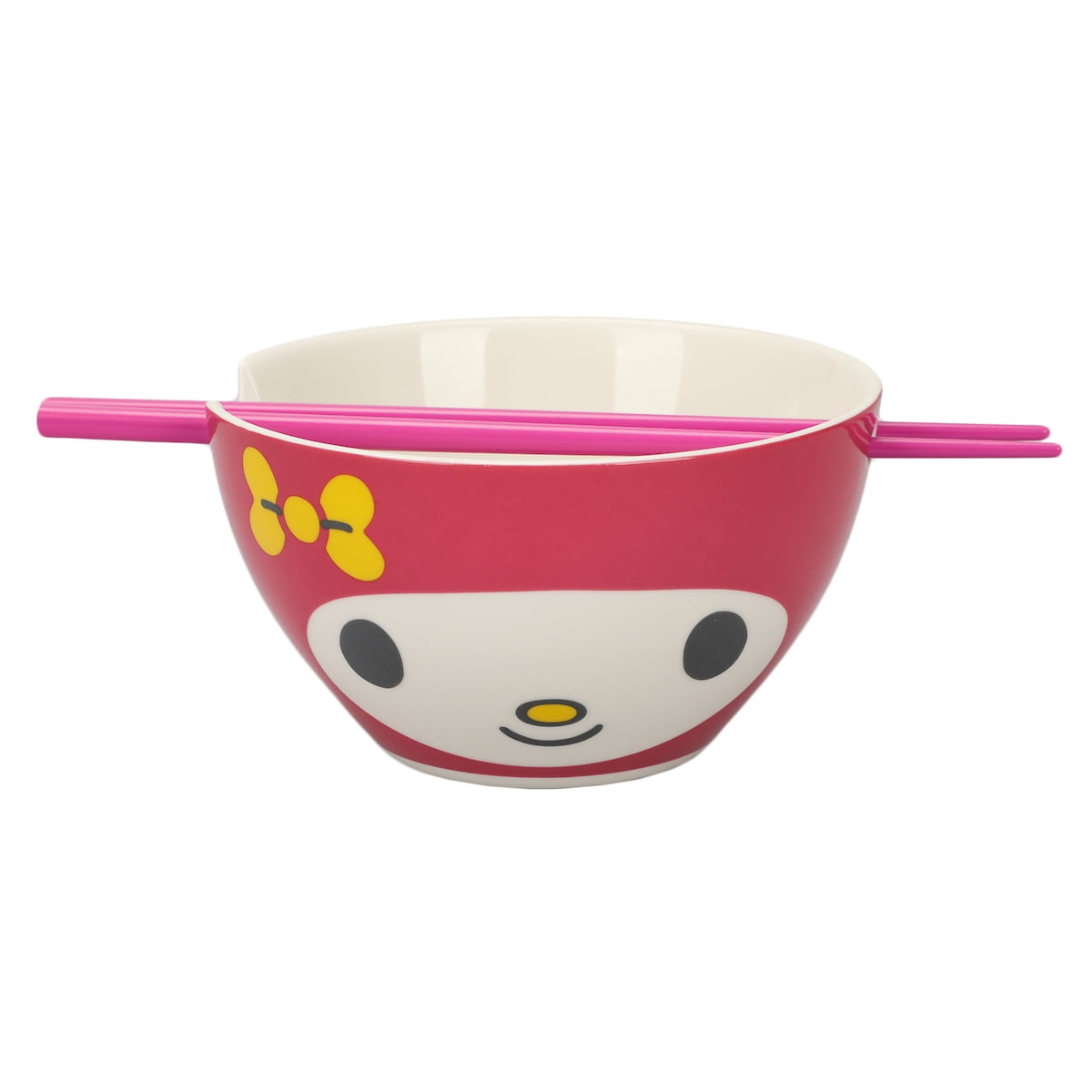 Bioworld My Melody Ceramic Ramen Bowl, 20 oz, Pink, Includes Chopsticks ...