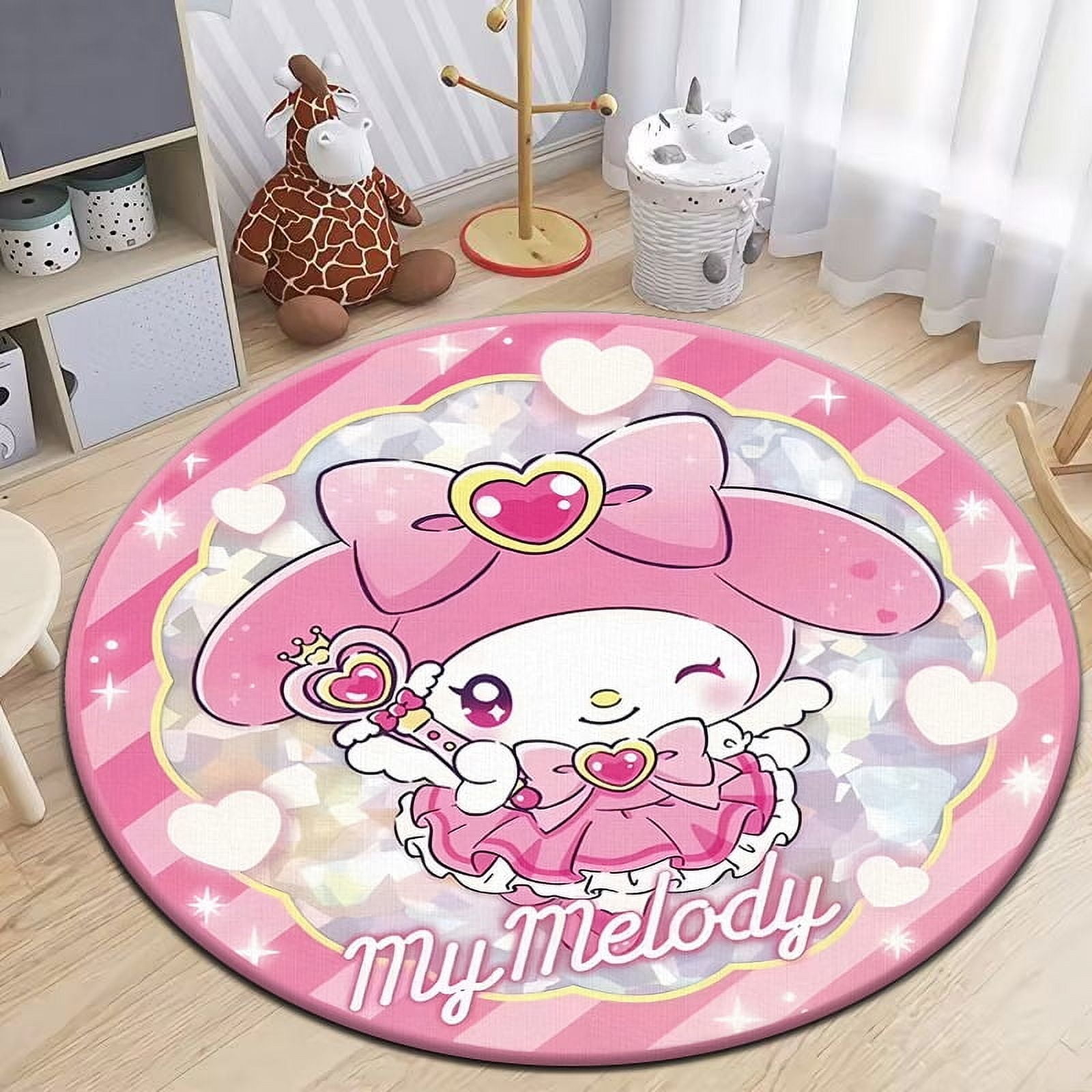 My Melody Cute Pattern Round Carpet Rugs for Bedroom Living Room Door ...