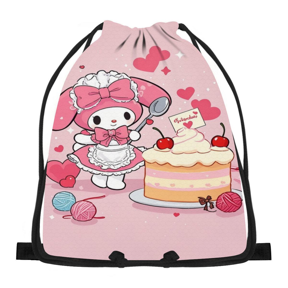 My Melody Durable Polyester Drawstring Bag Lightweight, Spacious and ...