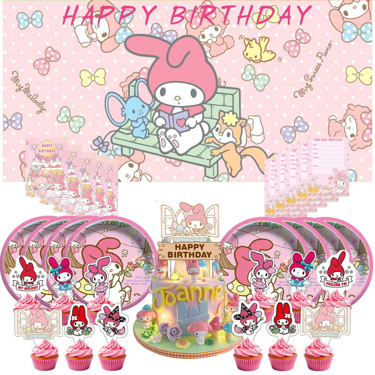 My Melody Invite Invitation Cards Party Supplies Decor Decorations ...