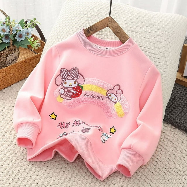 My Melody Kawaii Anime Sanrio Girly Heart Hoodie New Long Sleeve Pure ...