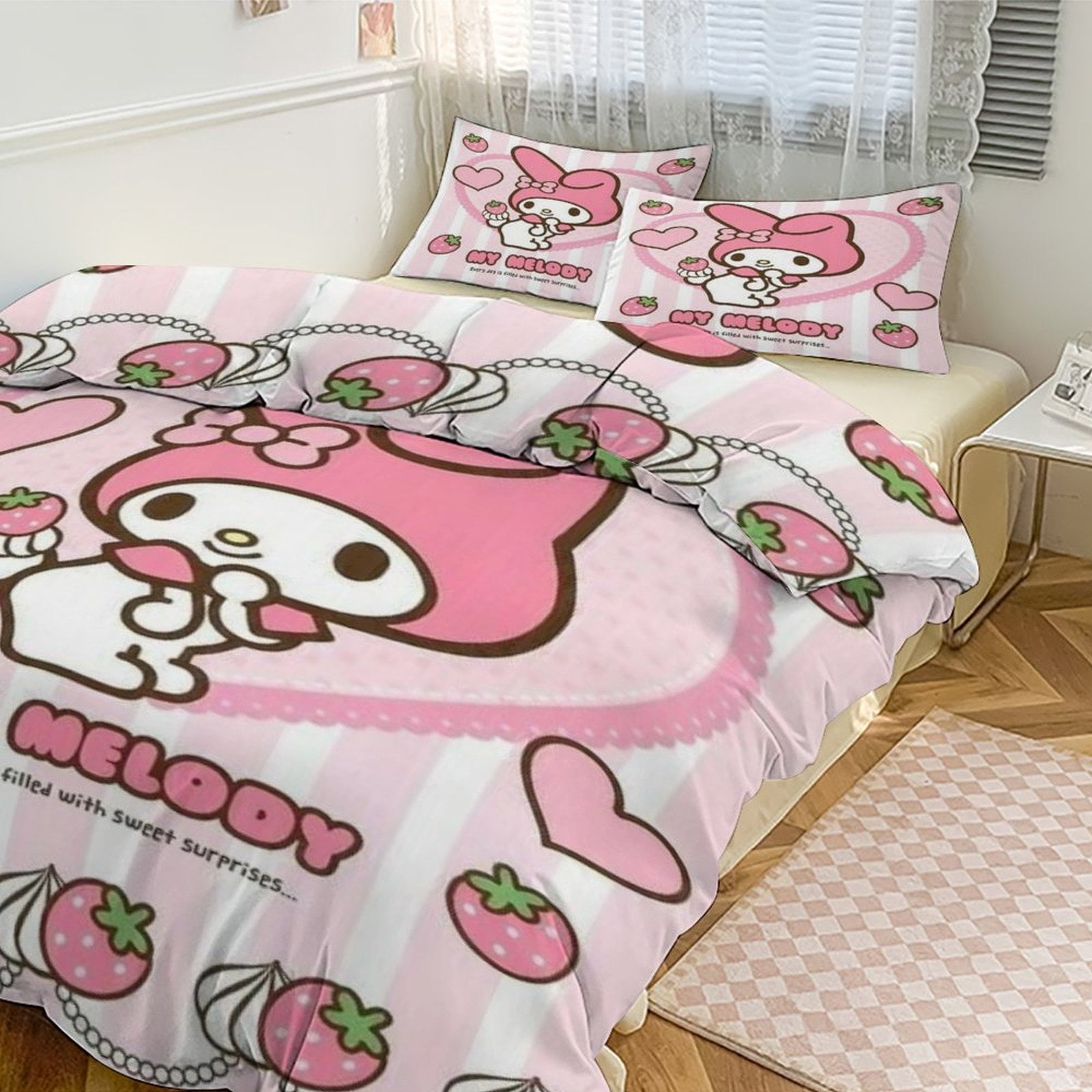 My Melody Kids Bedding Set 3 Piece Set Cartoon Double-sided Printing ...