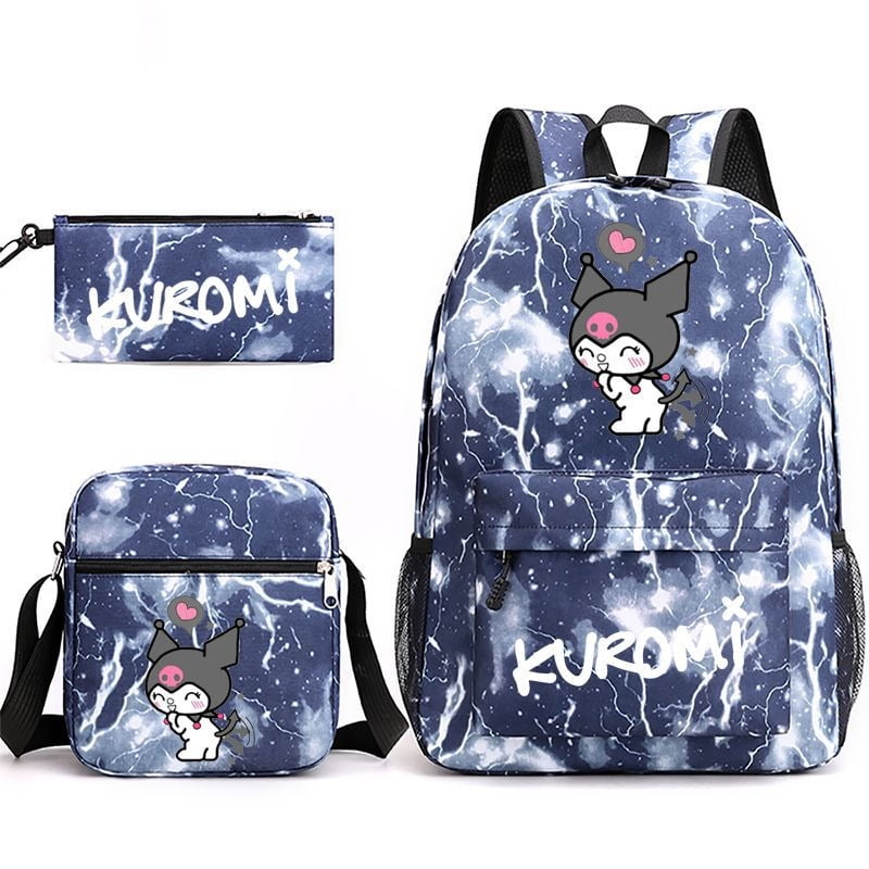 My Melody Kuromi Anime Backpacks Sets, Cartoon Laptop Backpack with ...