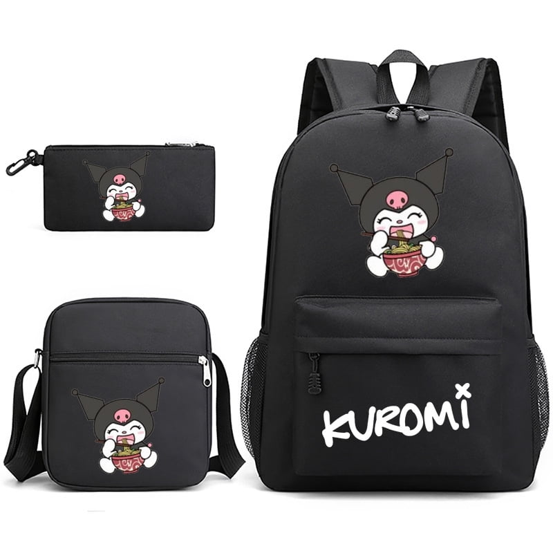 My Melody Kuromi Anime Backpacks Sets, Cartoon Laptop Backpack with ...