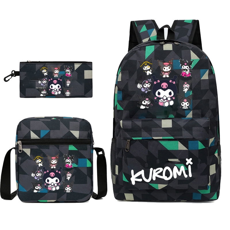 My Melody Kuromi Anime Backpacks Sets, Cartoon Laptop Backpack with ...