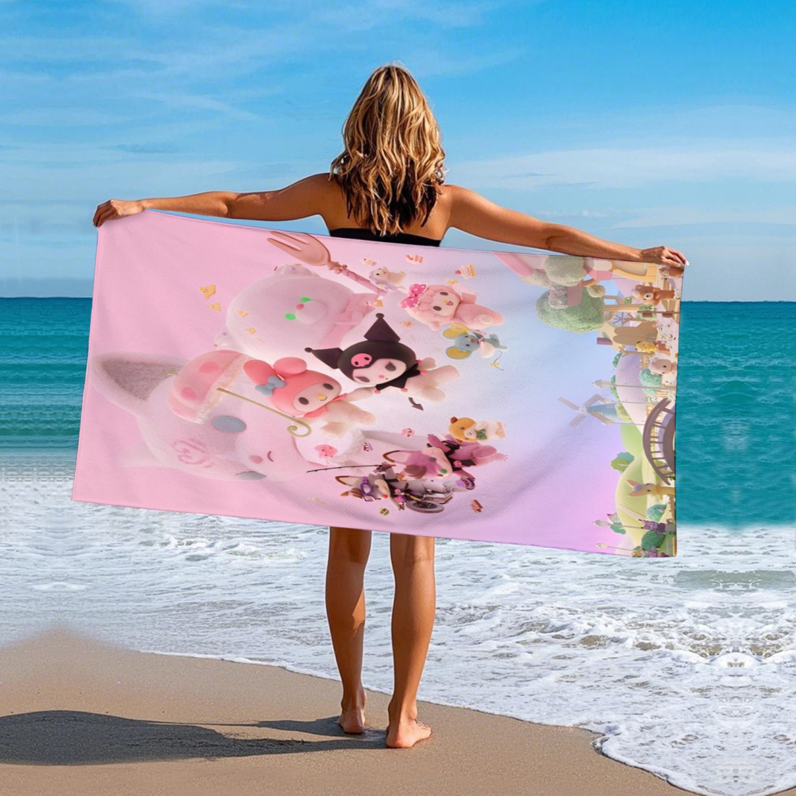 My Melody & Kuromi Beach Quick Drying Towel,30.7x59in（78x150cm ...