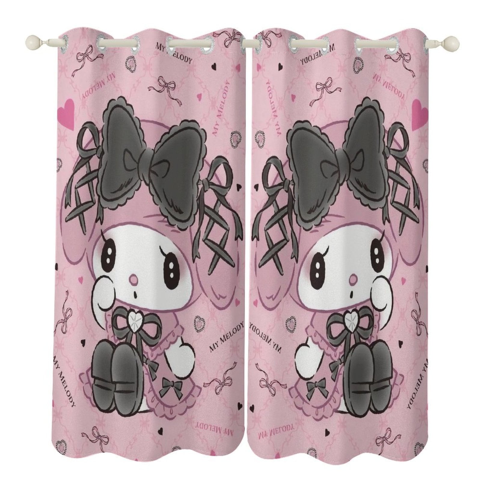 My Melody Kuromi Kids Curtains 52 X 72 Inch,Cartoon Blackout Curtains ...