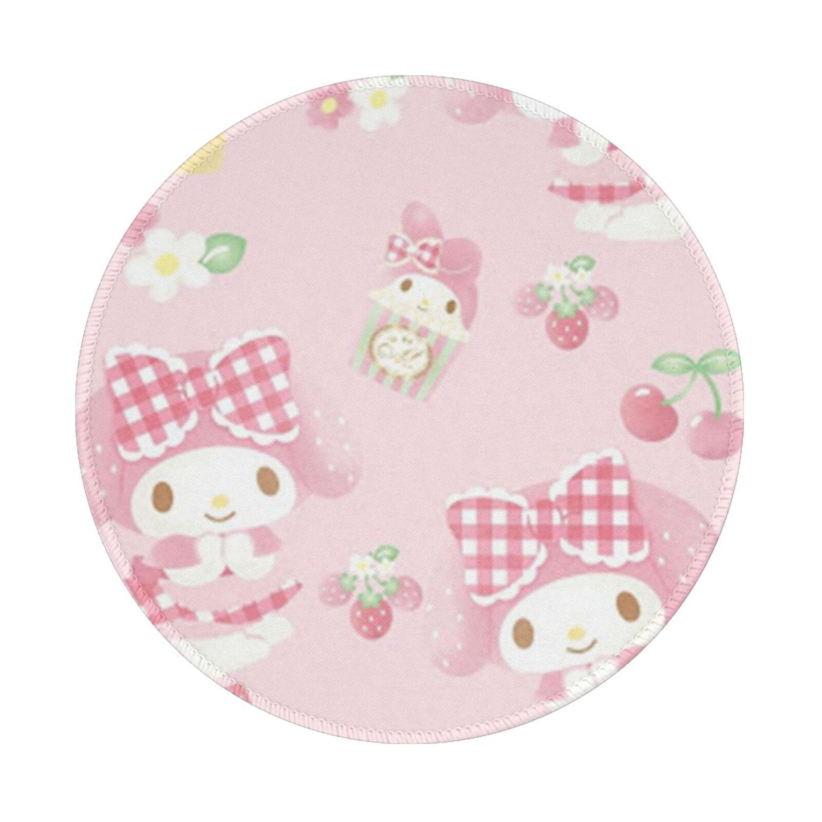 My Melody Non-Slip Rubber Base Mouse Mat 8 Inch Round Mouse Pad With ...