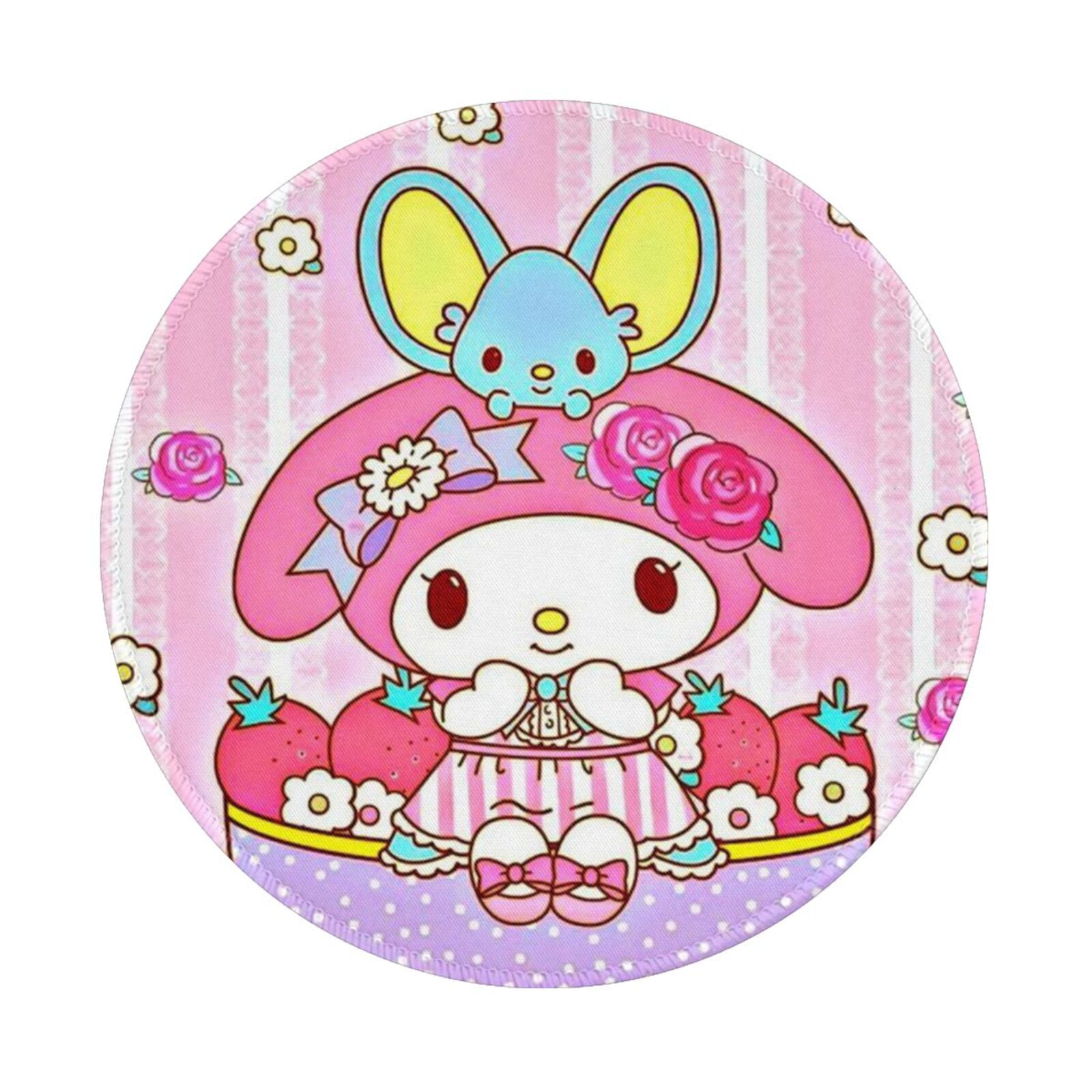 My Melody Non-Slip Rubber Base Mouse Mat 8 Inch Round Mouse Pad With ...