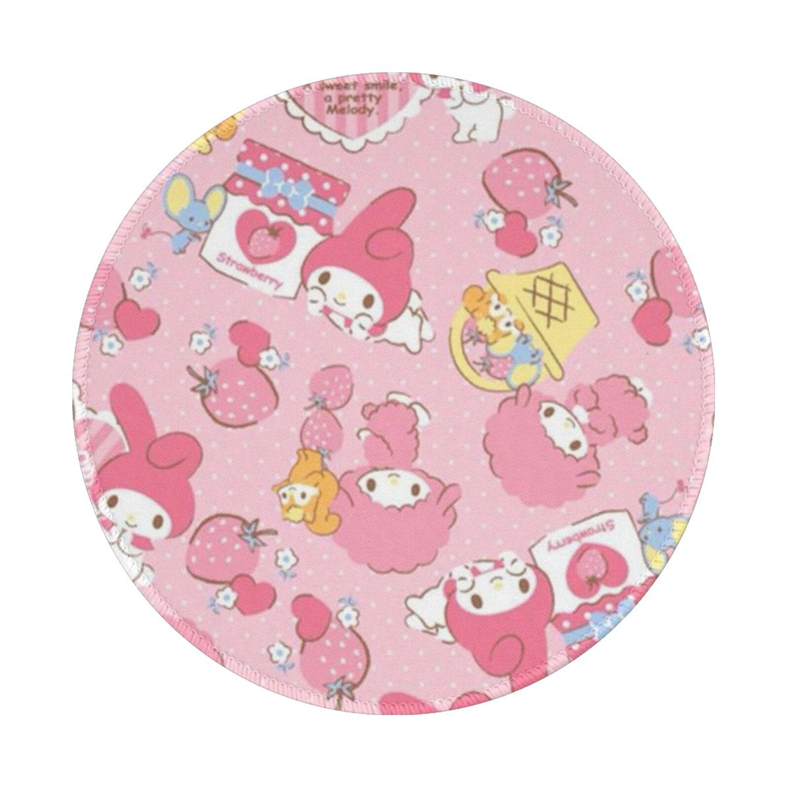 My Melody Non-Slip Rubber Base Mouse Mat 8 Inch Round Mouse Pad With ...
